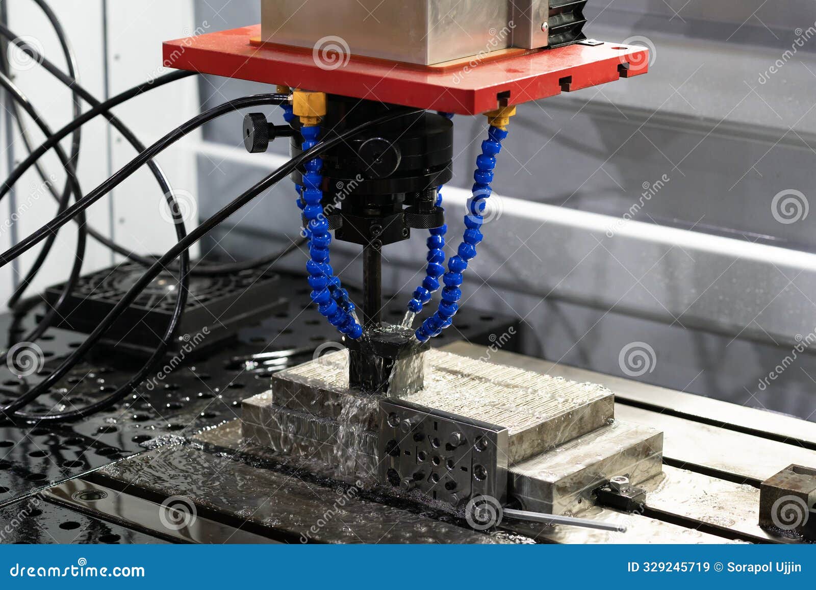 Operator Use EDM Electrode To Make Precision Mold and Die Stock Image ...