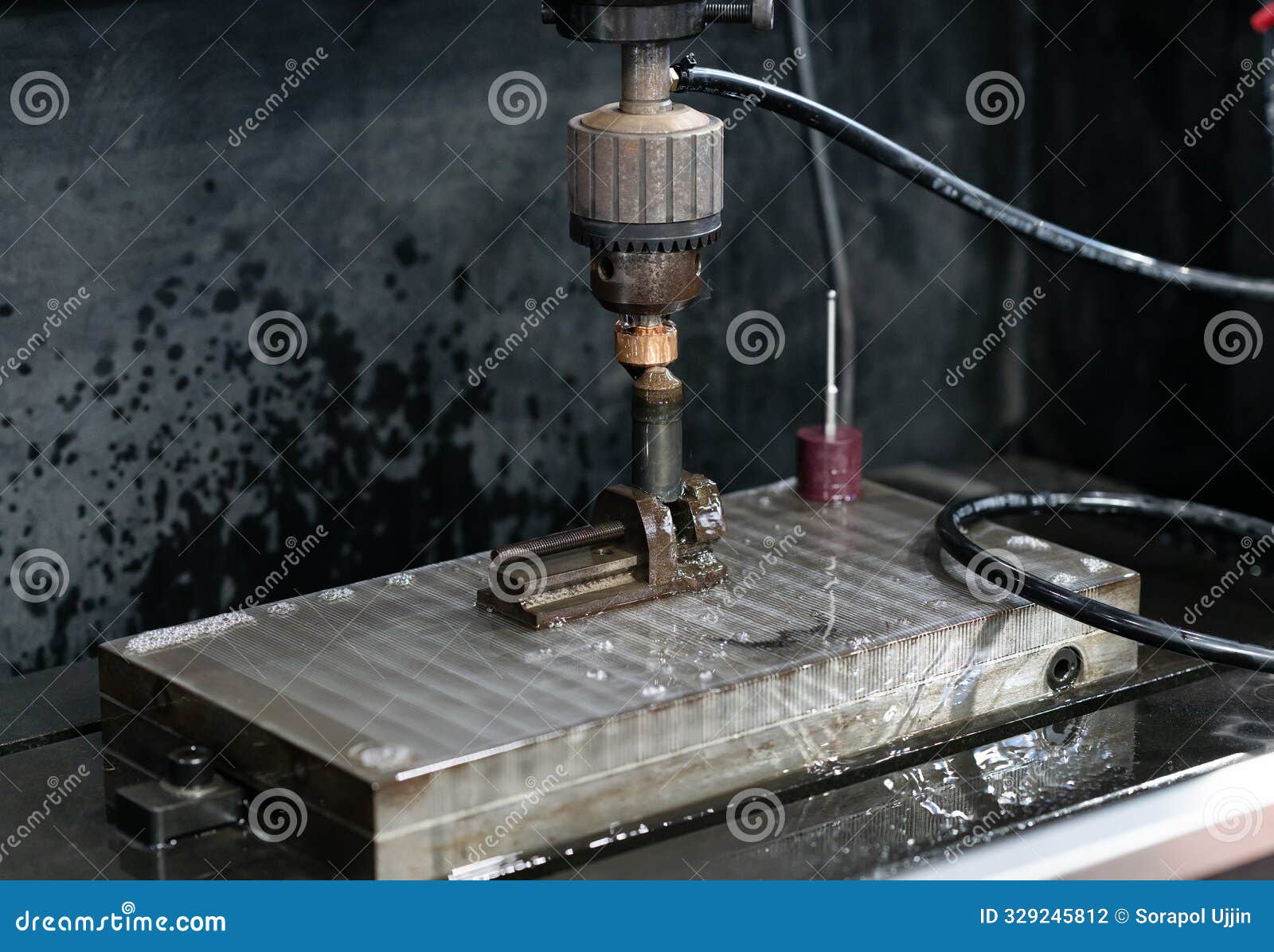 Operator Use EDM Electrode To Make Precision Mold and Die Stock Photo ...