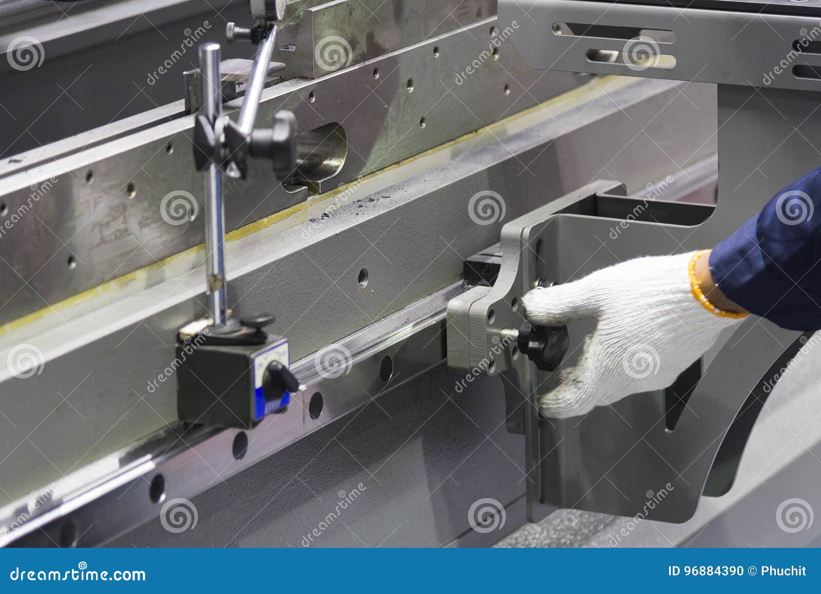 The Operator Use Hydraulic Bending Machine. Stock Photo - Image of ...