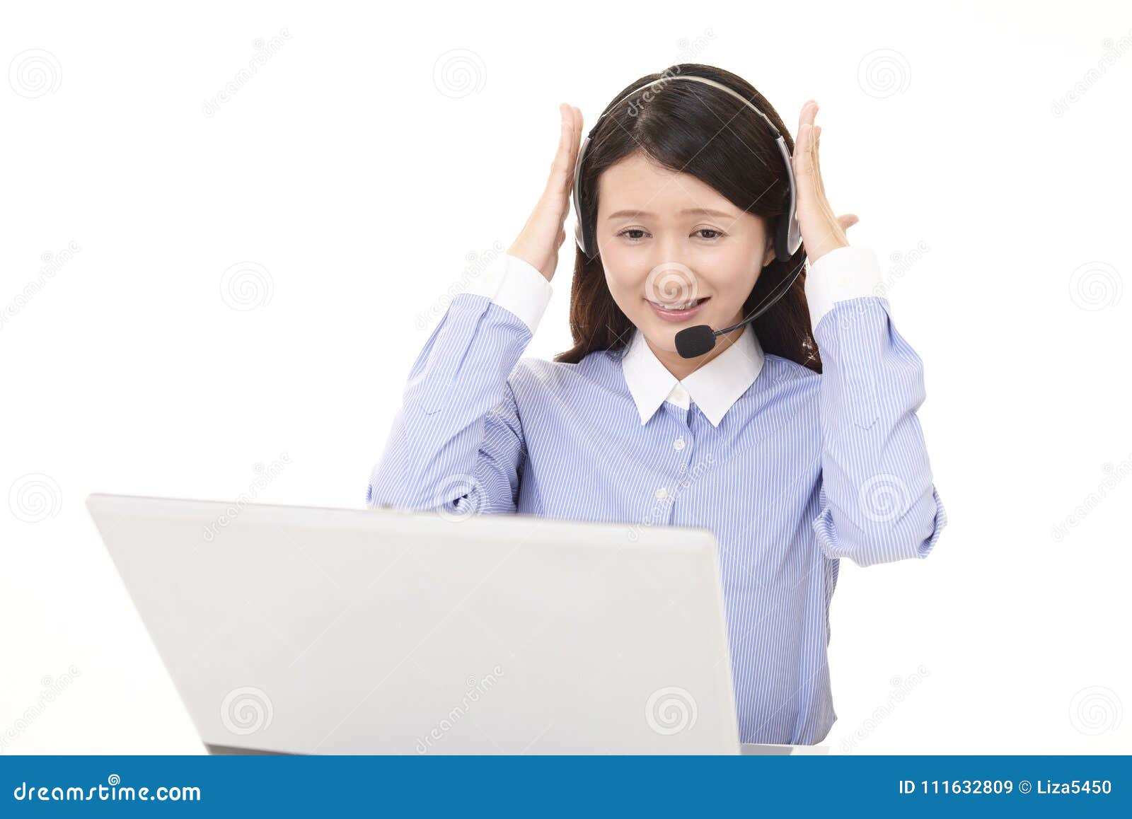 Frustrated Call Center Operator Stock Image - Image of beautiful ...