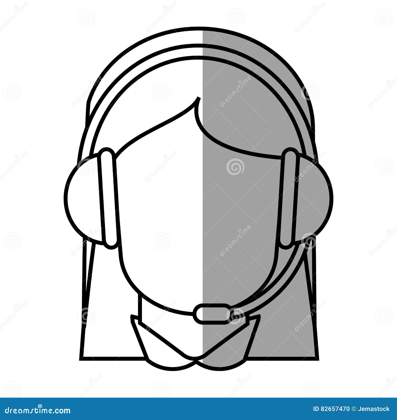 Operator Woman with Headphone Design Stock Vector - Illustration of ...