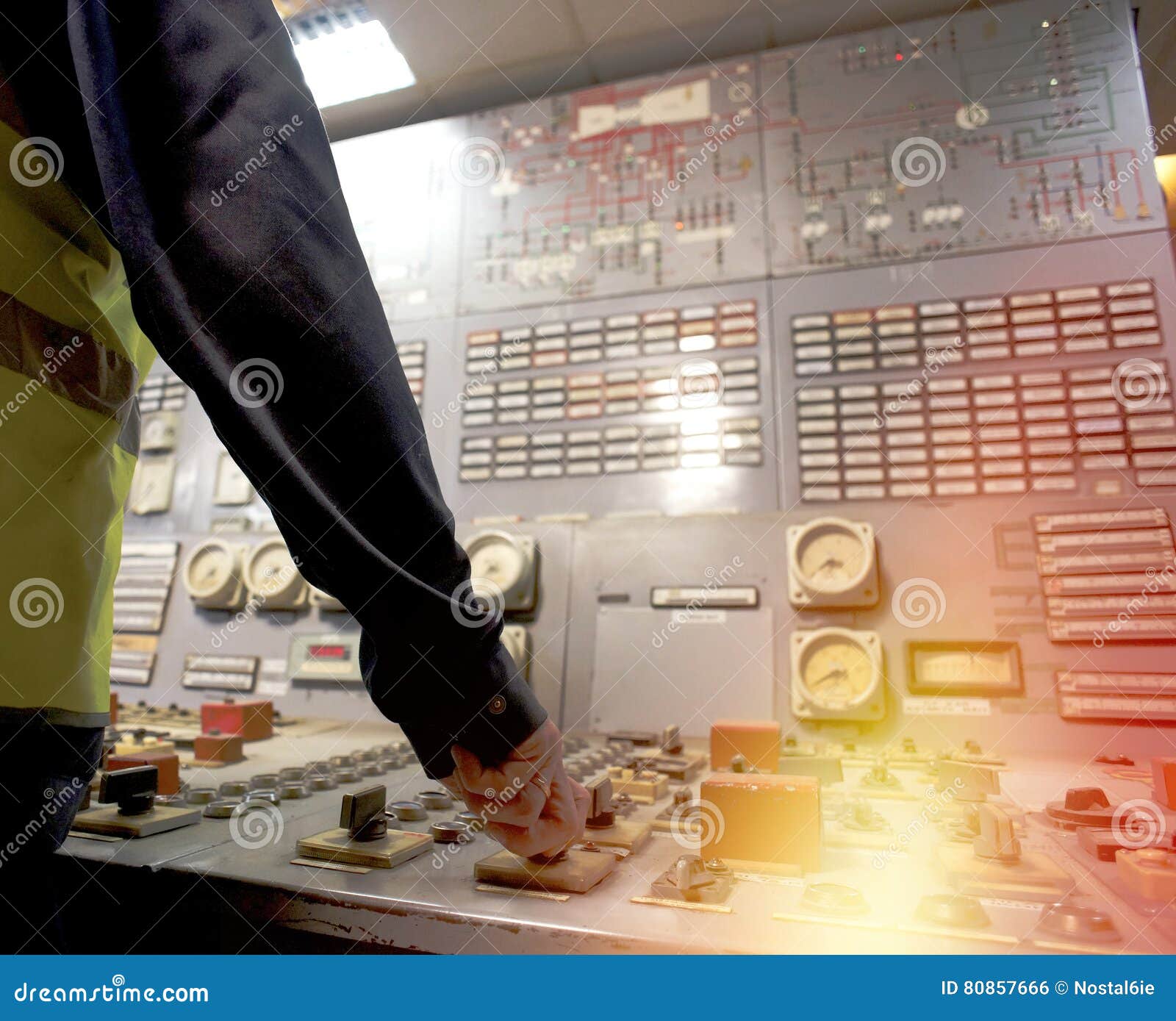 Operator at Work Place in the System Control Room Stock Photo - Image ...