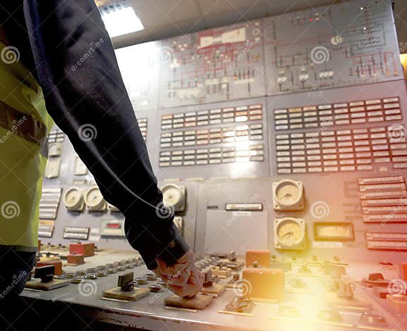 Operator at Work Place in the System Control Room Stock Photo - Image ...