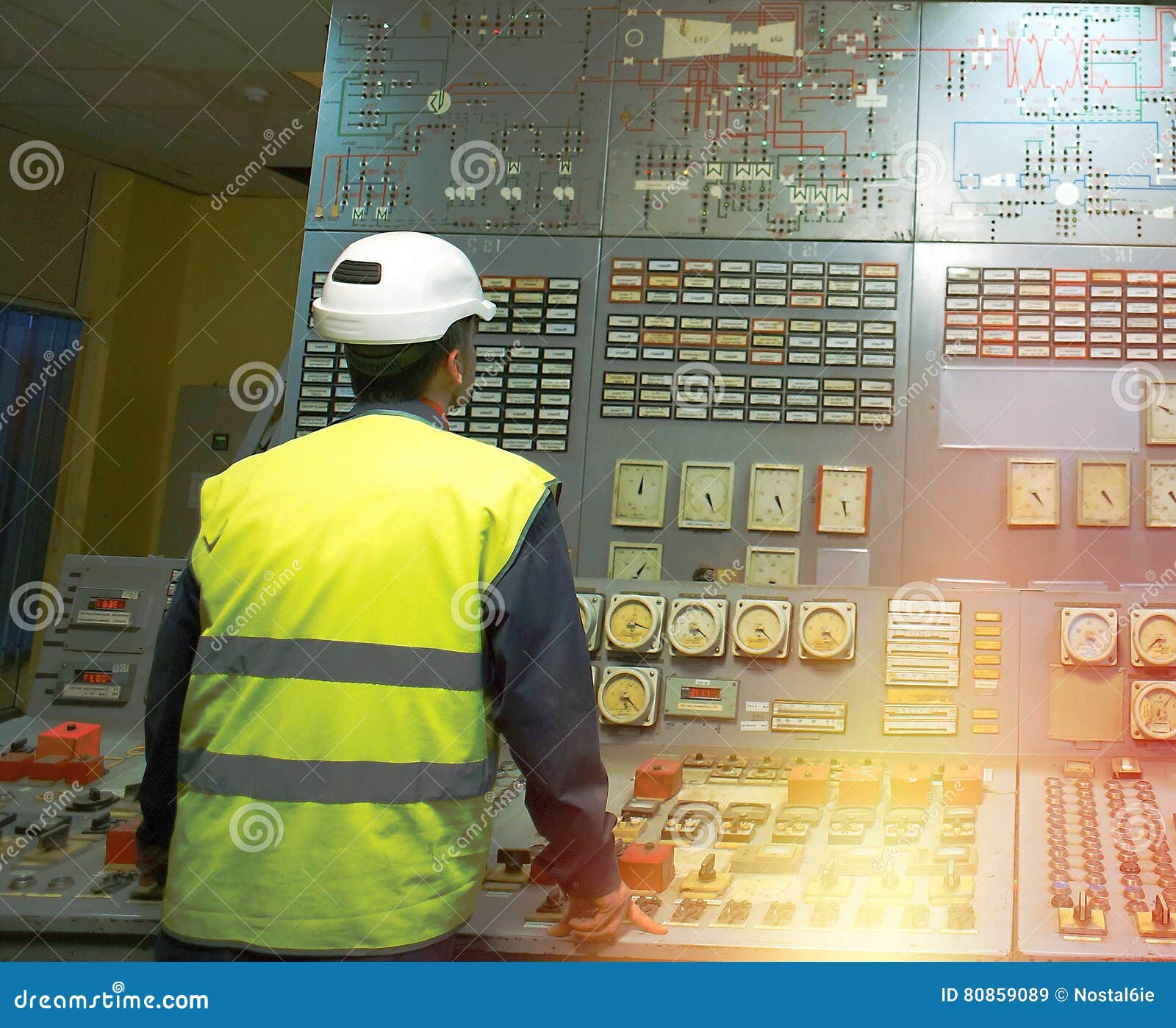 Operator at Work Place in the System Control Room Stock Image - Image ...