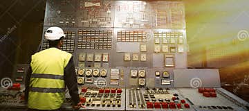 Operator at Work Place in the System Control Room Stock Photo - Image ...