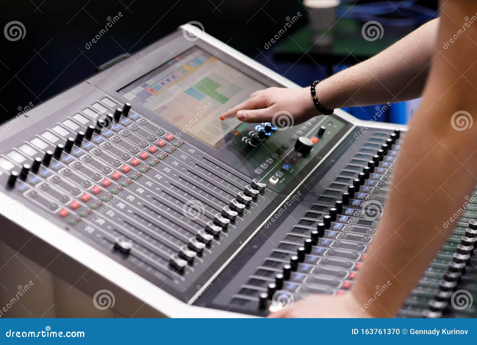 Compact Digital Broadcast Audio Console Stock Photo - Image of ...