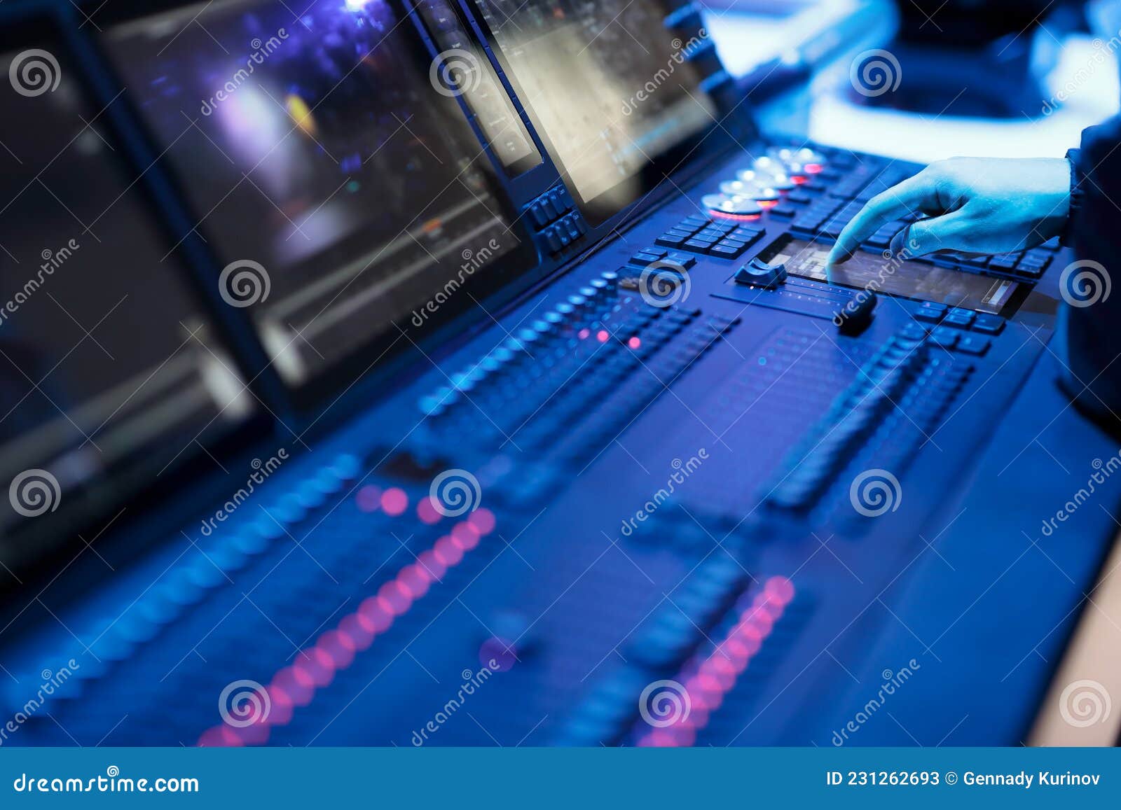 Operator Working with Stage Lighting Control Panel Stock Image - Image ...