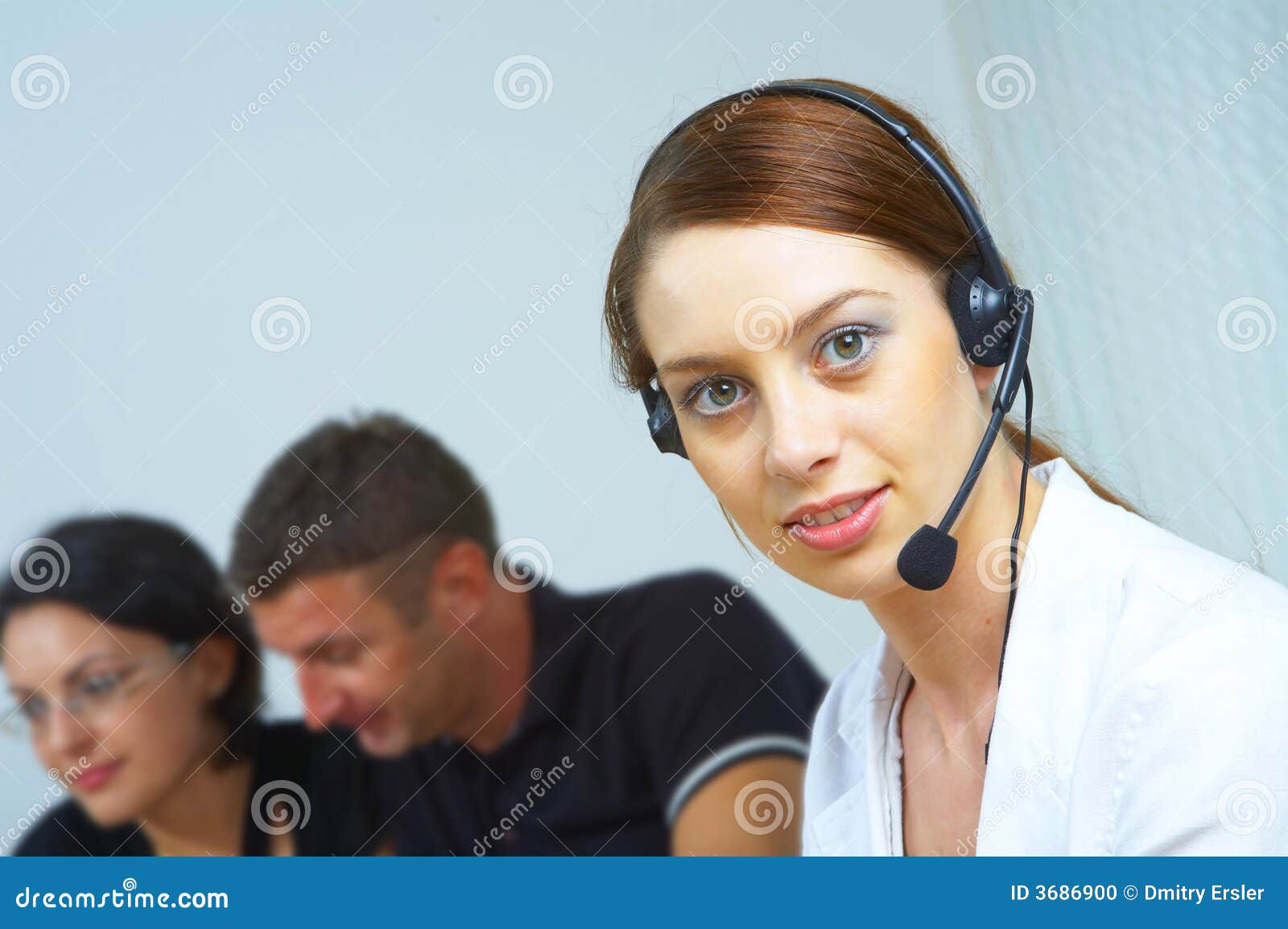 Operatore fotografia stock. Immagine di amichevole, cuffia - 3686900