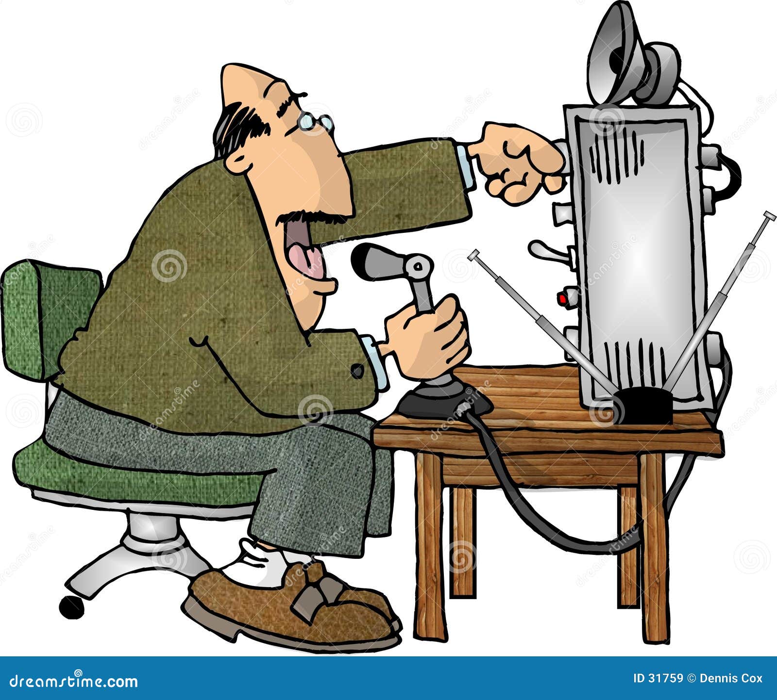 Operatore Radiofonico Del Prosciutto Illustrazione di Stock ...