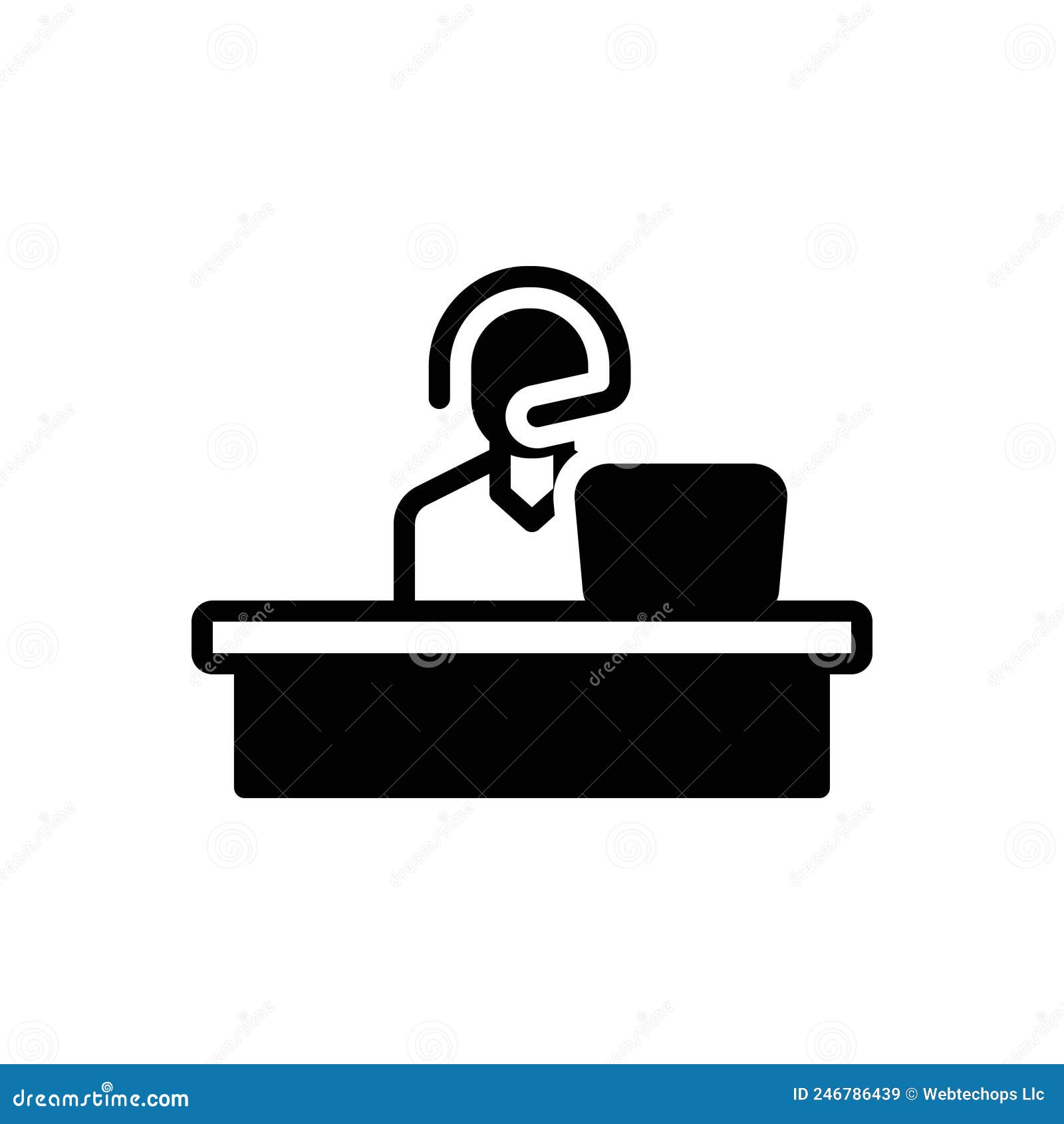 Black Solid Icon for Operators, Operative and Engineer Stock Vector ...