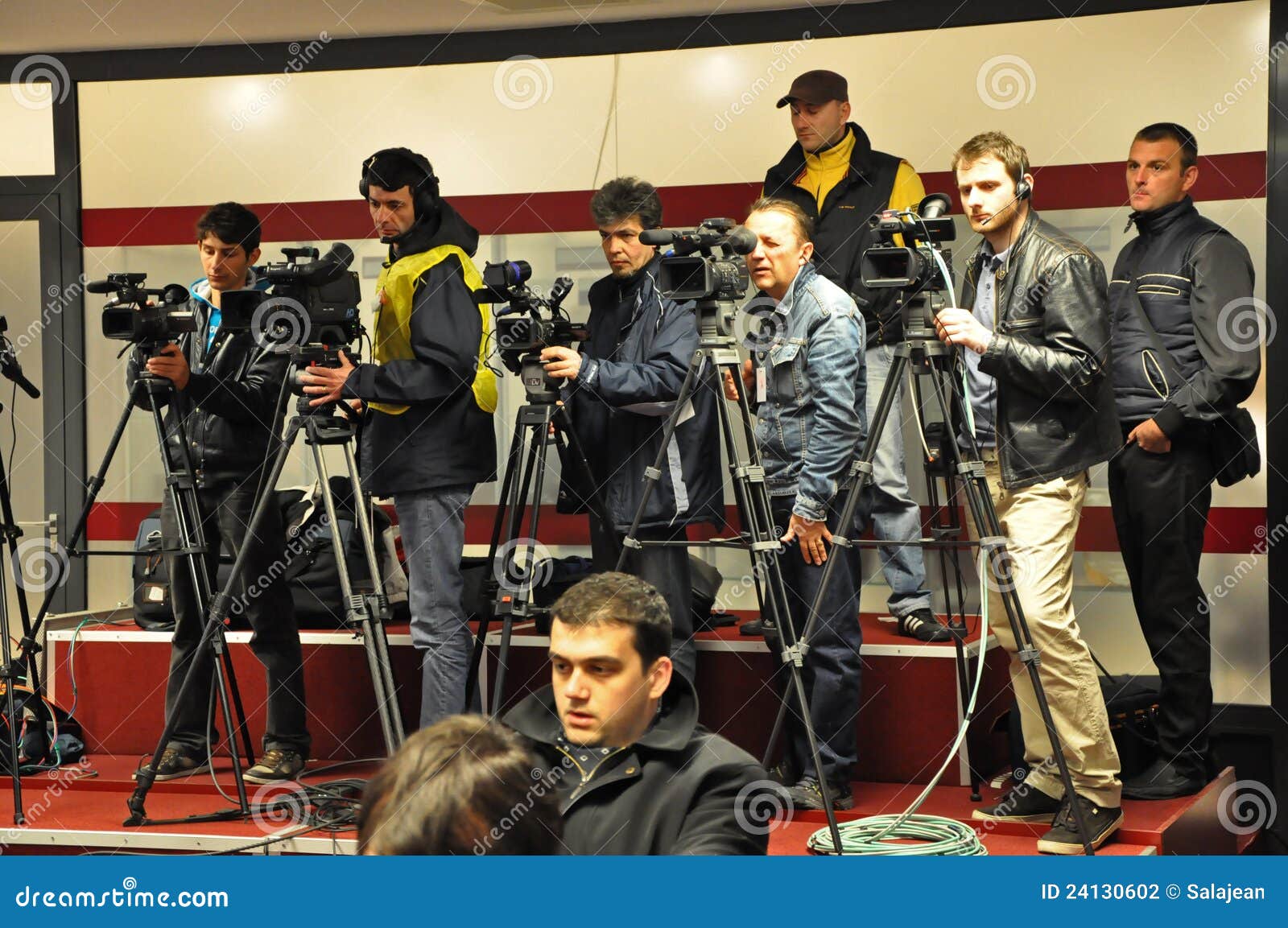 Operators and Photographers at a Press Conference Editorial Photography ...