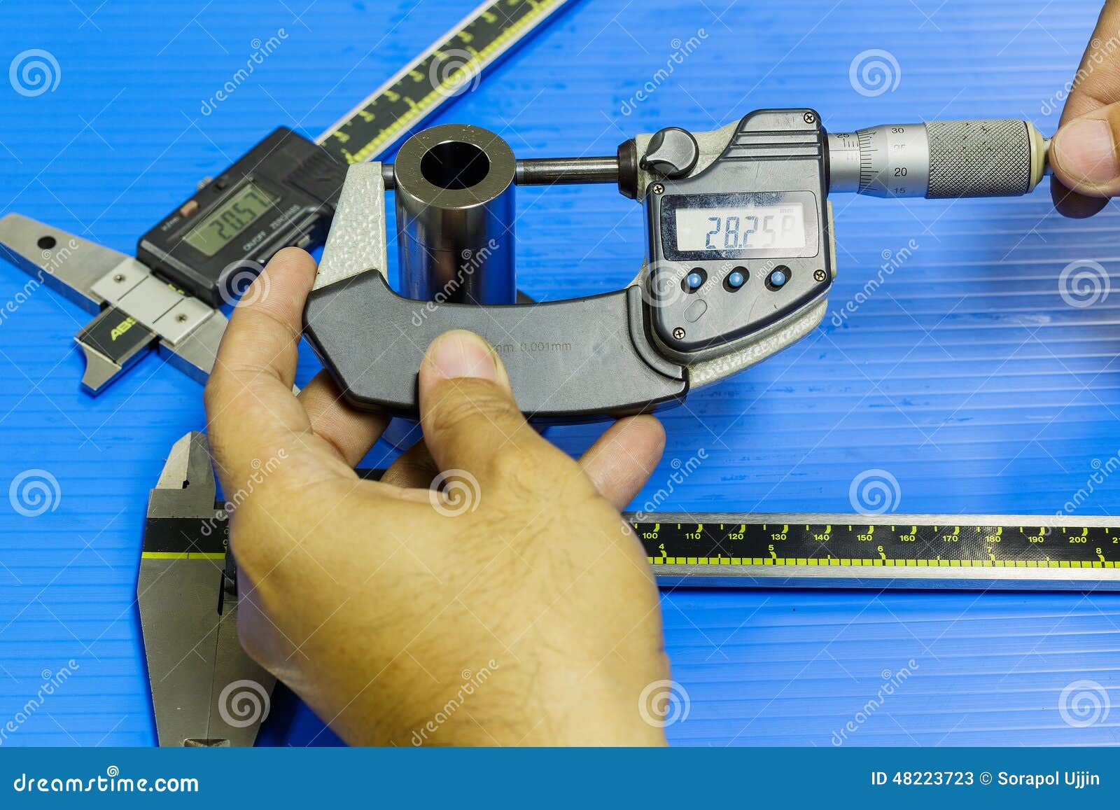 Operators Prepare Measuring Equipmen To Inspection Mold and Die Stock ...