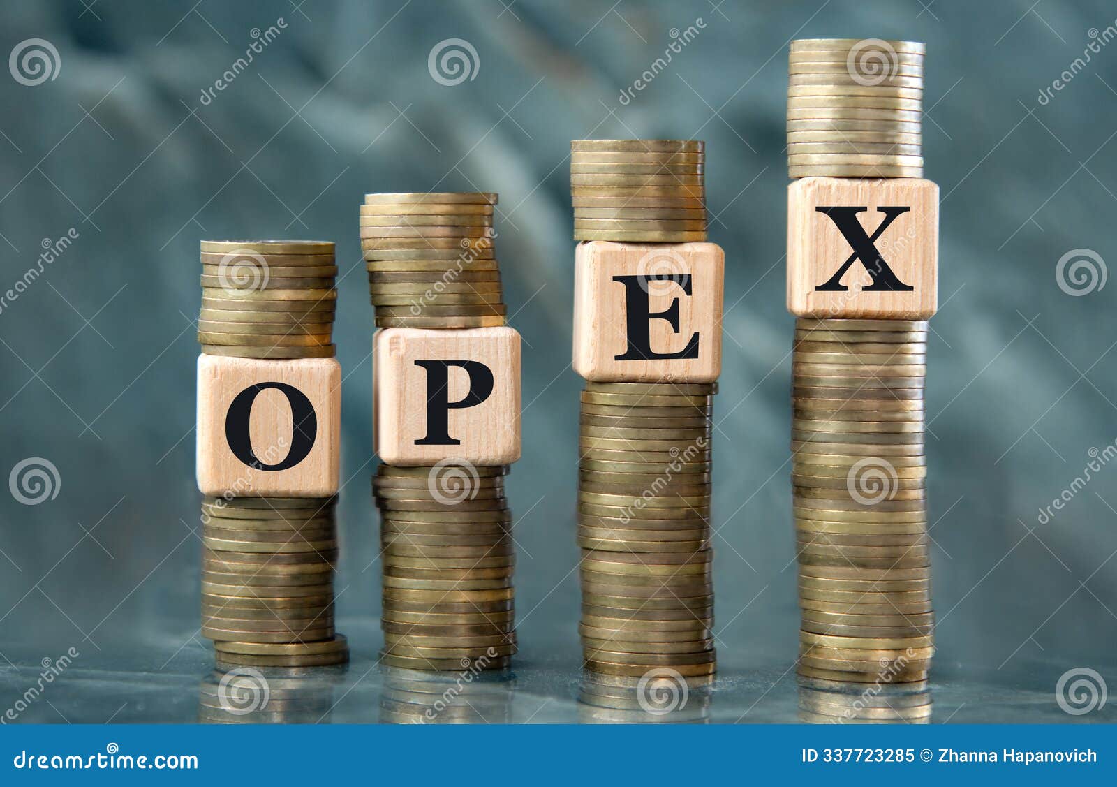 OPEX - Acronym on Wooden Cubes on Stacks of Coins Stock Image - Image ...