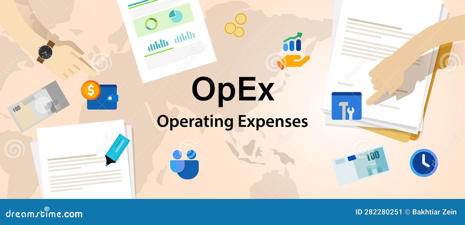 OPEX Concept Cell Background Stock Illustration | CartoonDealer.com ...