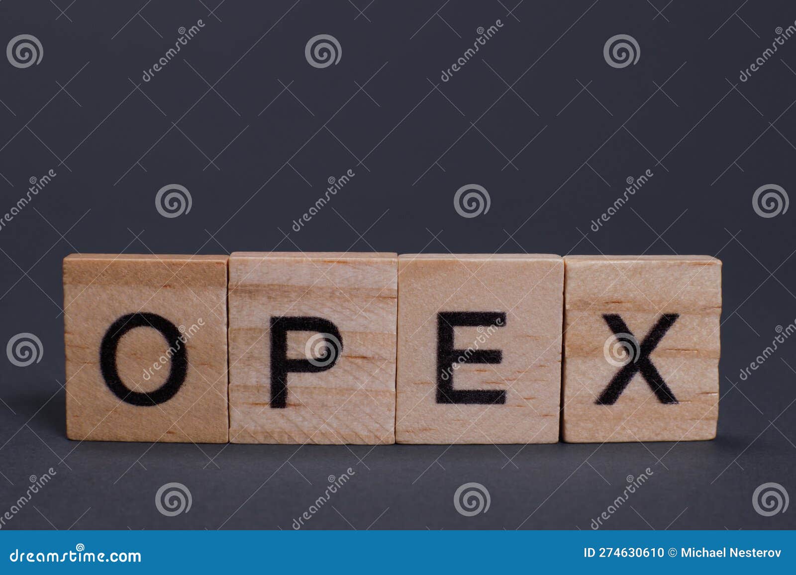 OPEX Operational Expenditures from Wooden Letters on a Gray Background ...