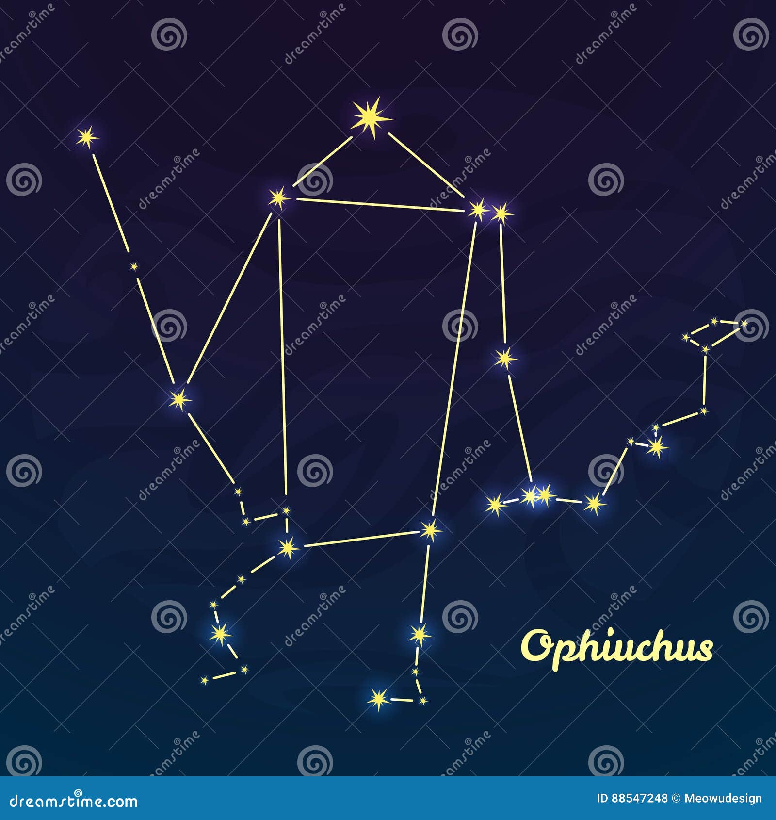 Ophiuchus Constellation Vector Illustration Stock Vector - Illustration ...