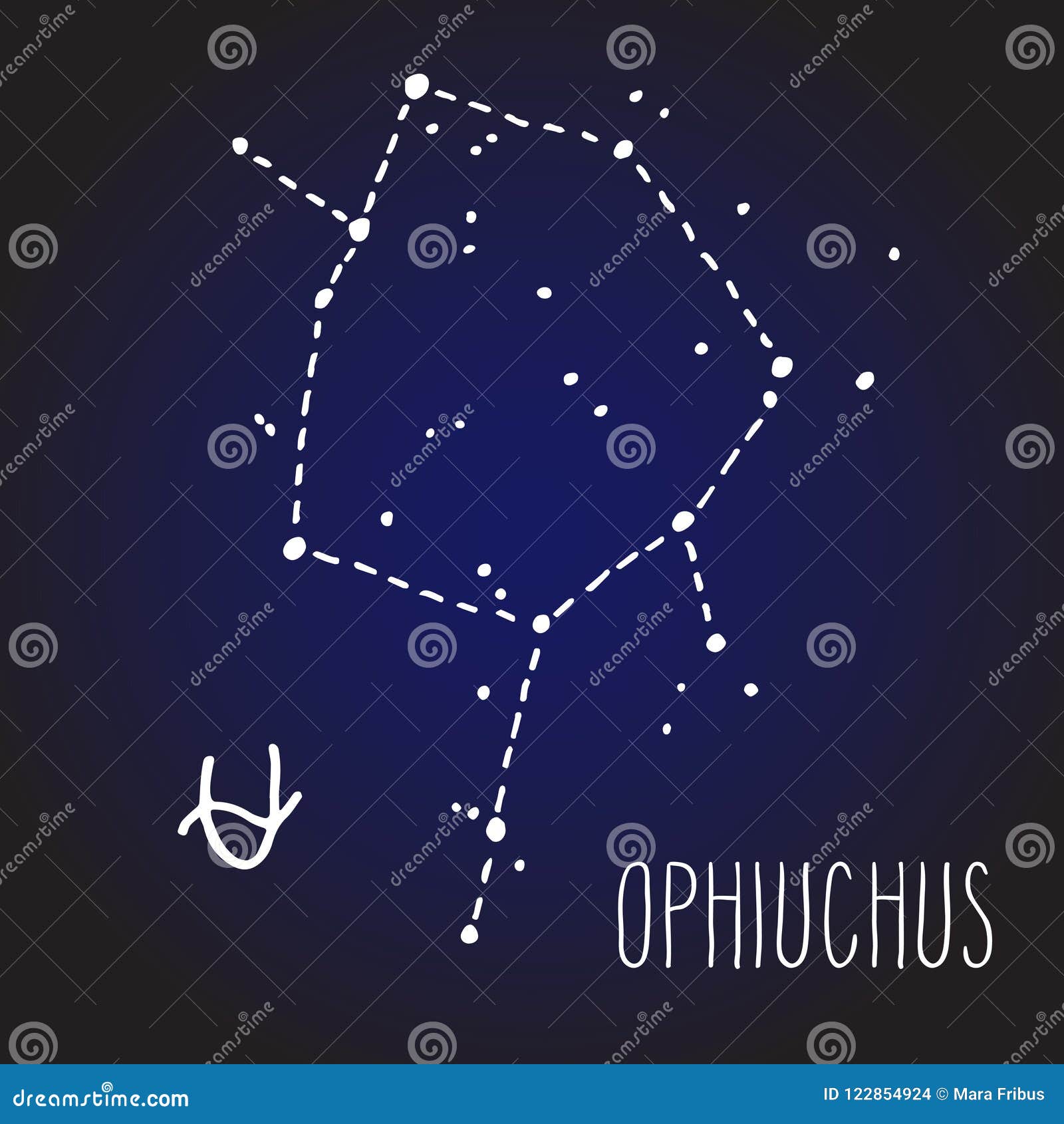 Ophiuchus Zodiac Sign Constellation Vector Illustration Cartoondealer