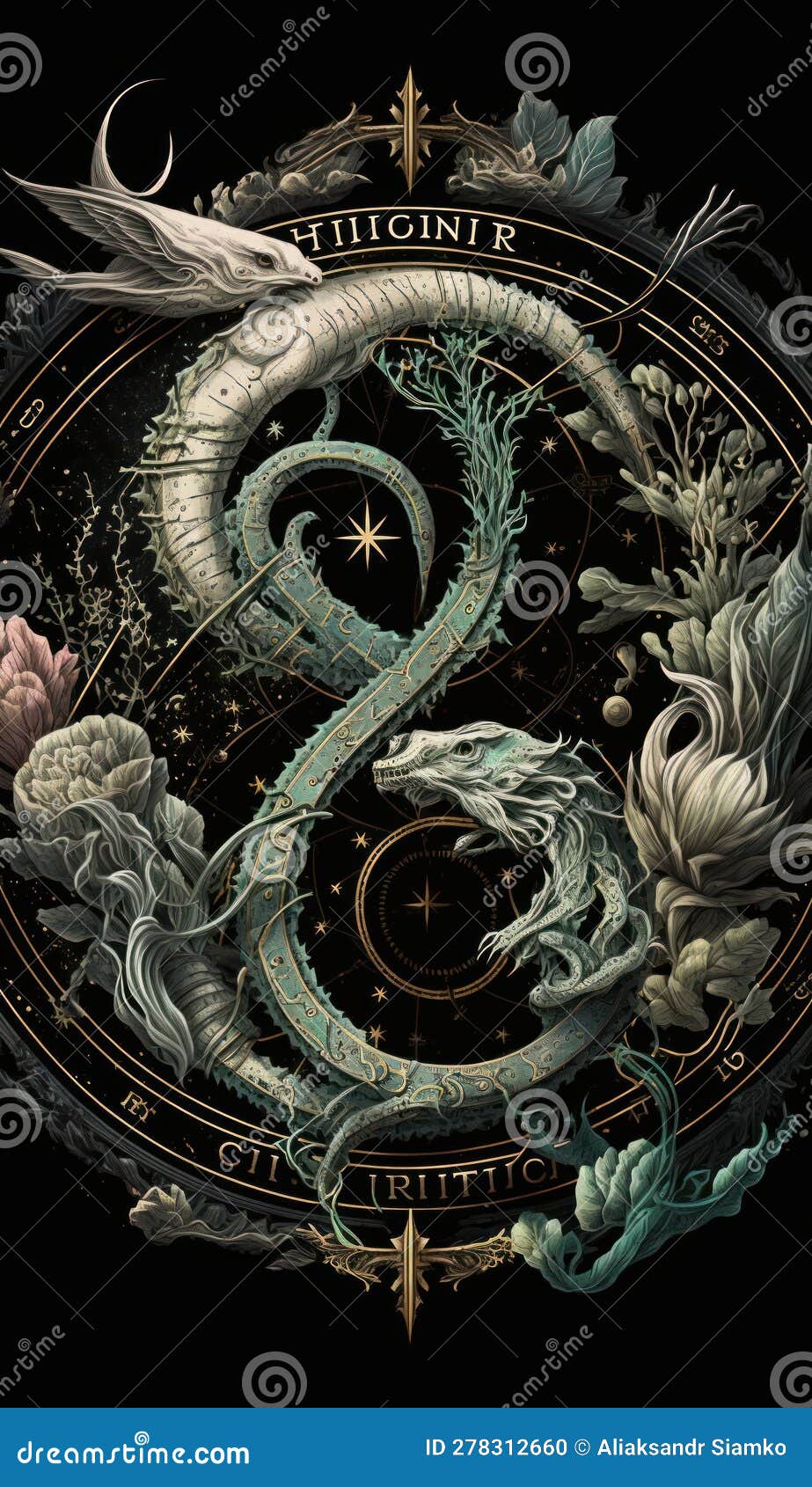 Ophiuchus Zodiac Sign - Generative AI Stock Illustration - Illustration ...