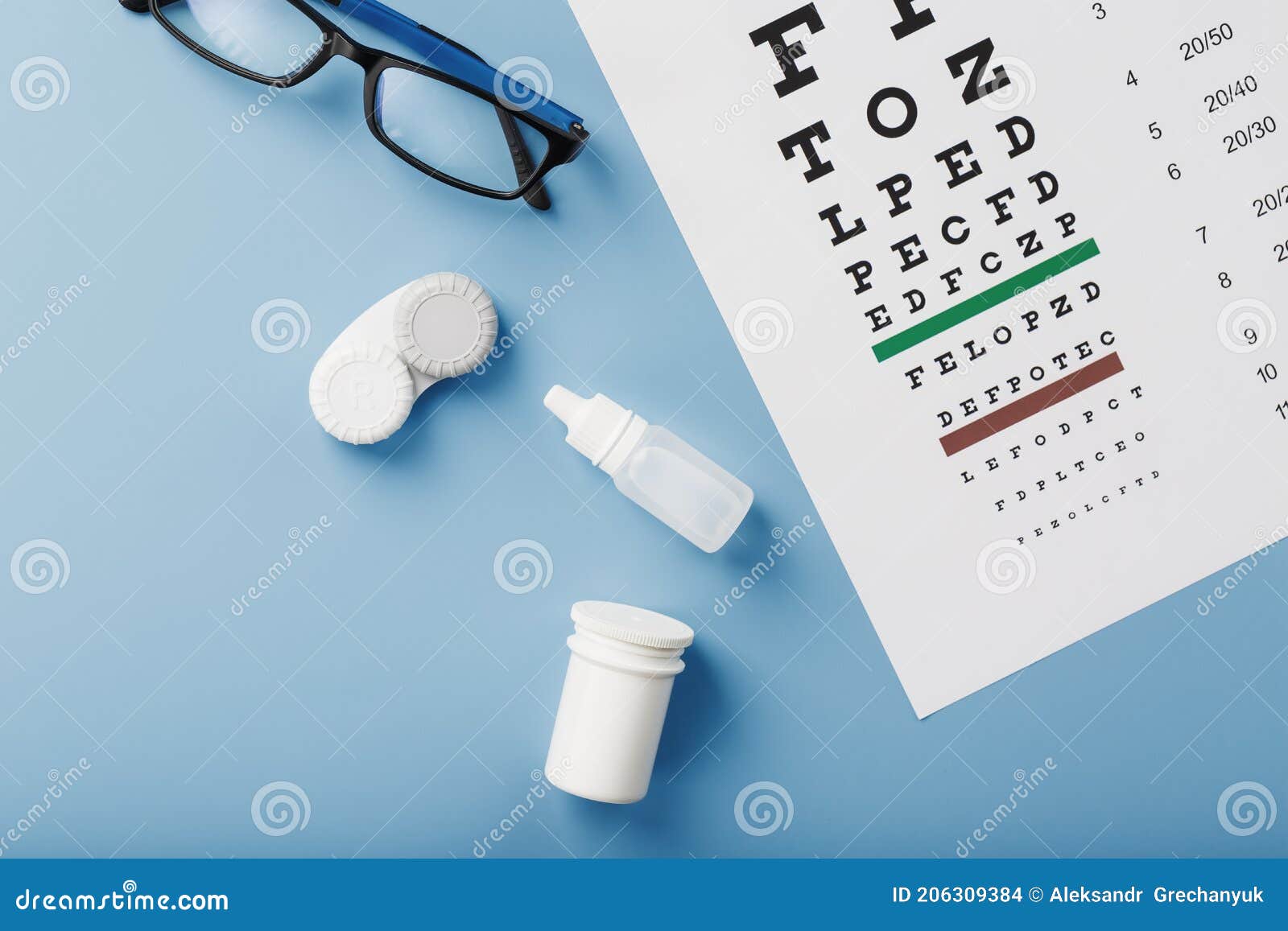 Ophthalmic Accessories Glasses And Lenses With Vision Test Table For ...