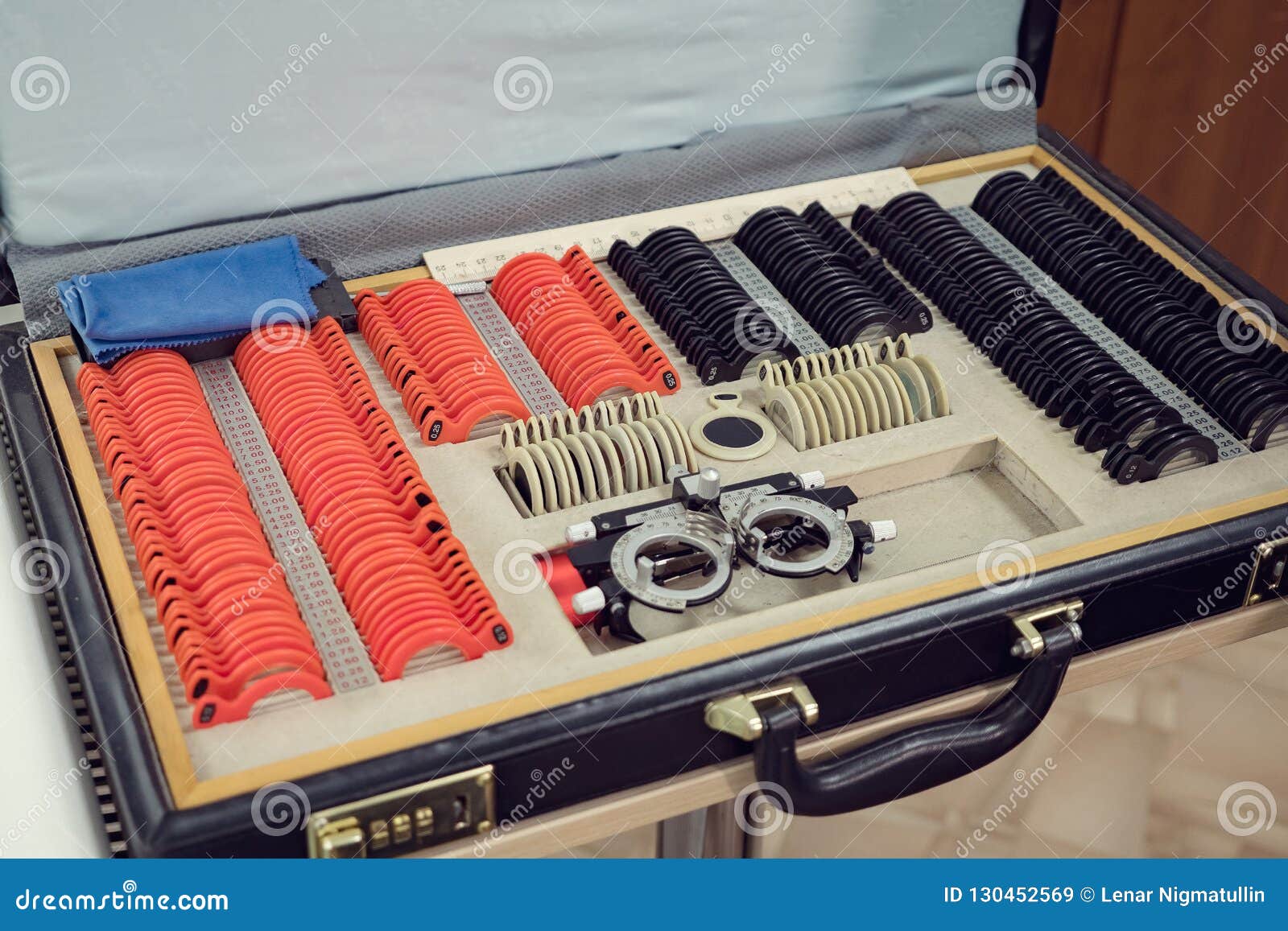 Ophthalmic Glasses with Lenses are Folded into the Cells of the Case ...