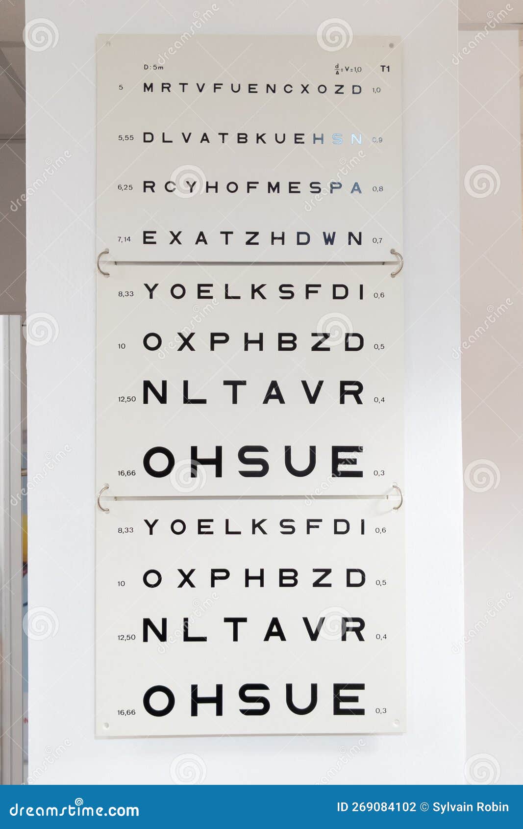 Ophthalmic Table for Visual Examination on Optician Wall for Optic Test ...