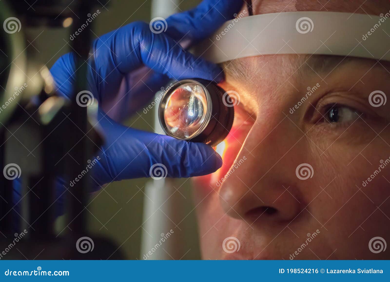 An ophthalmologist checks stock photo. Image of check - 198524216