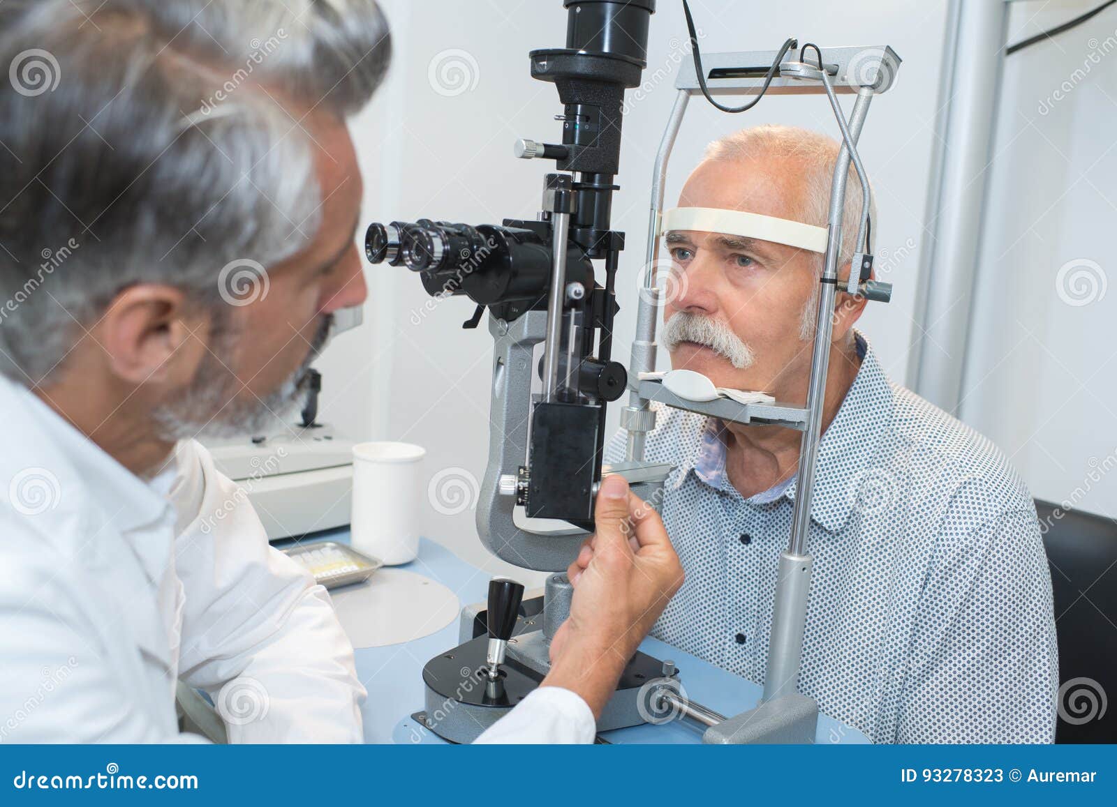 Ophthalmologist Doing Eye Test on Old Patient Stock Image - Image of ...