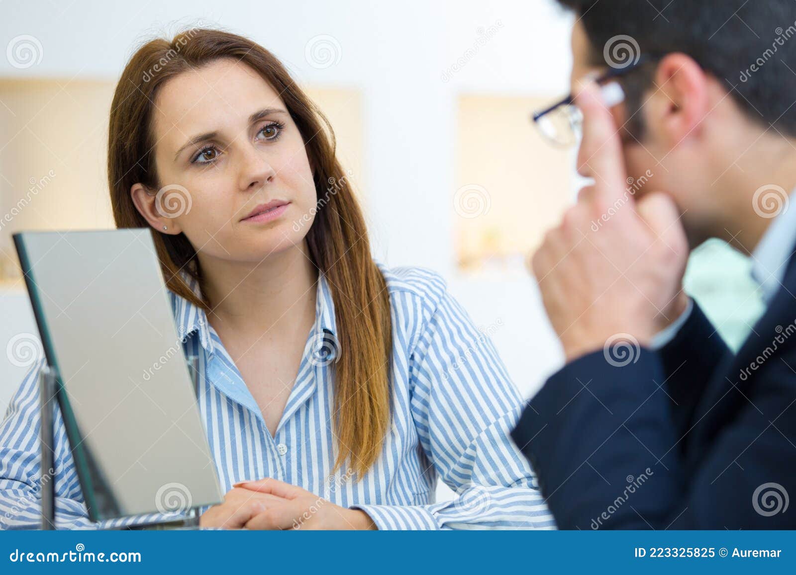 Ophthalmologist Doing Visual Examination for Customer Stock Image ...