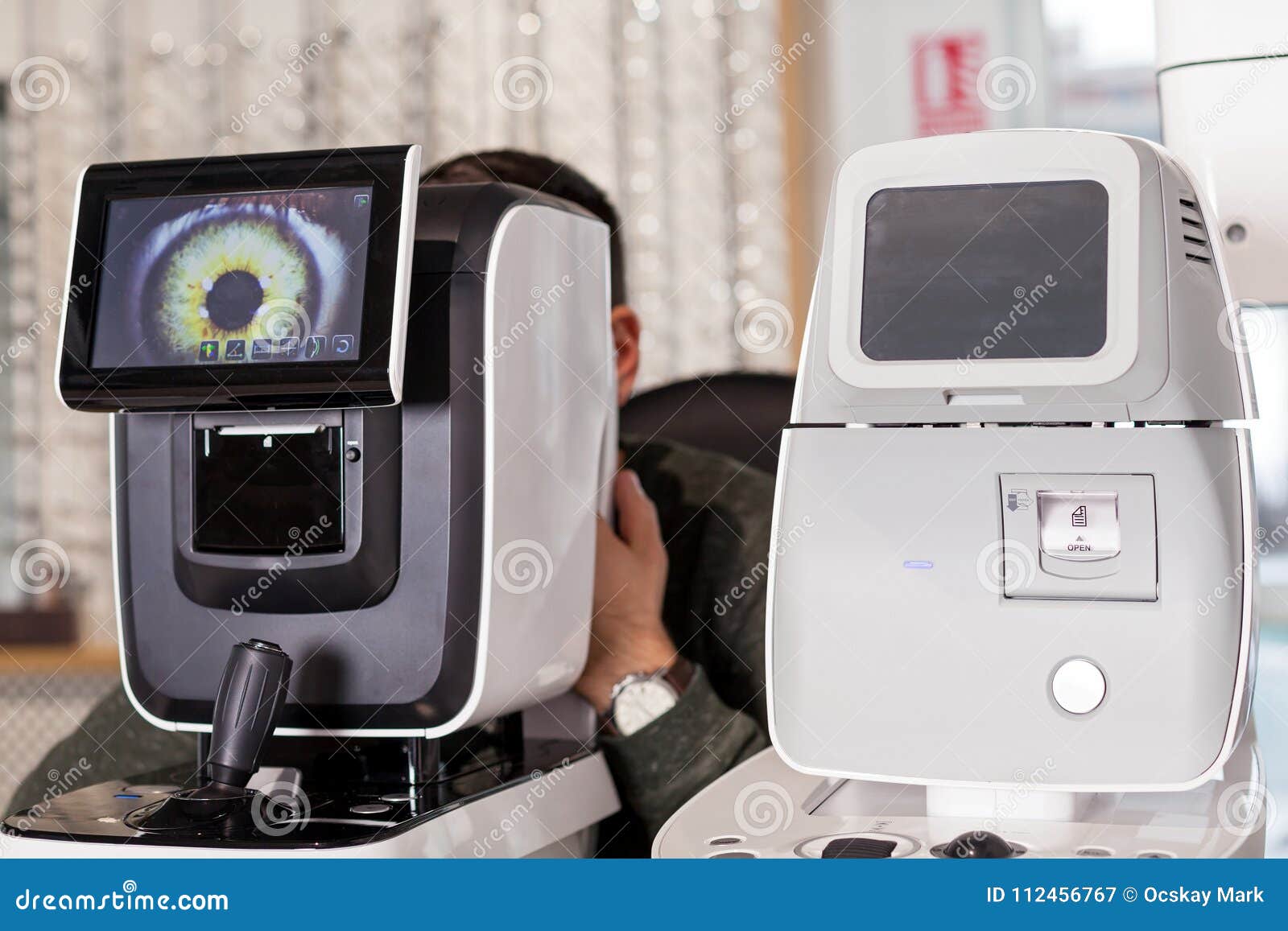 Optometric exam stock image. Image of medical, focus - 112456767