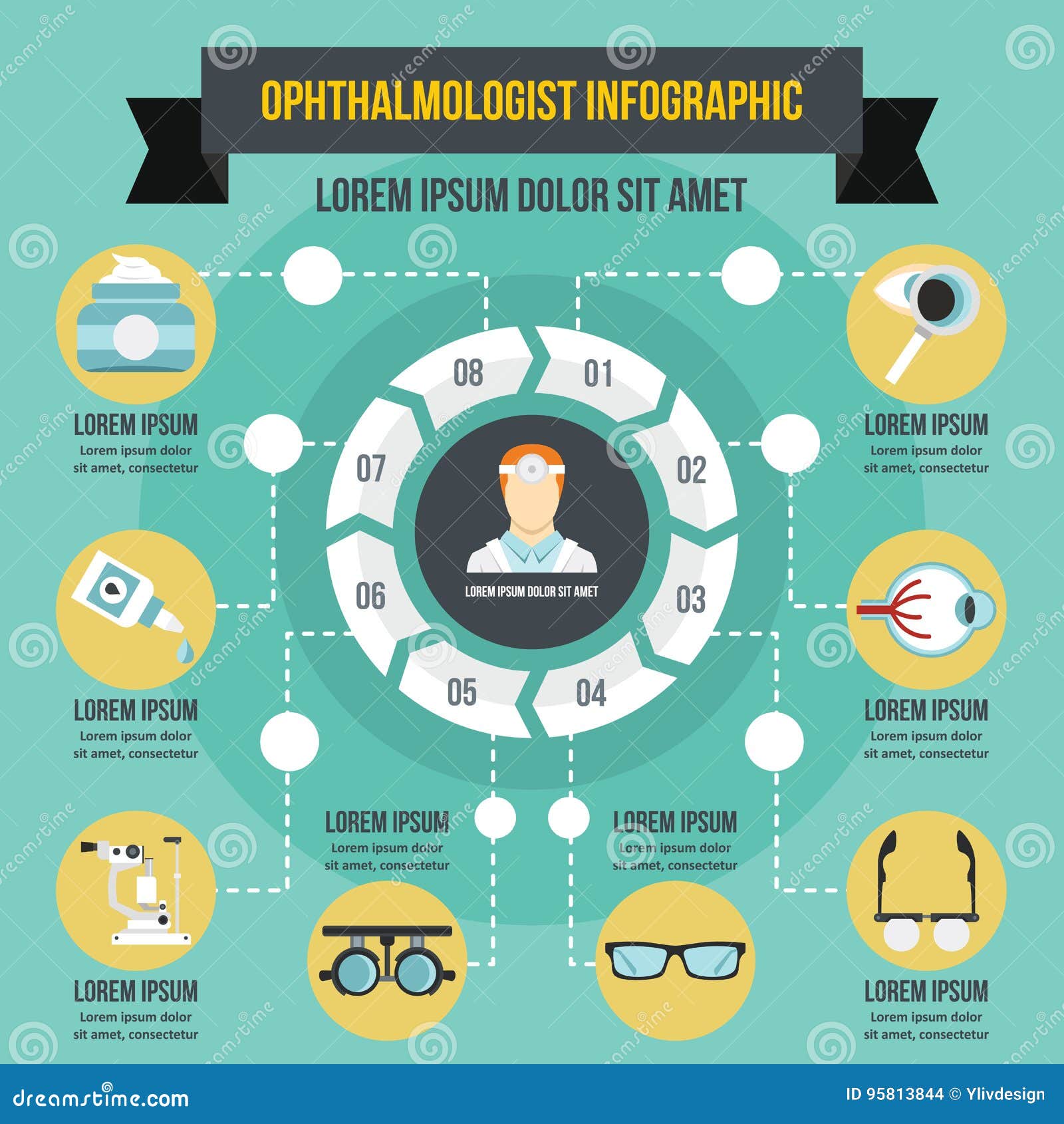 Ophthalmologist Infographic Concept, Flat Style Stock Vector ...