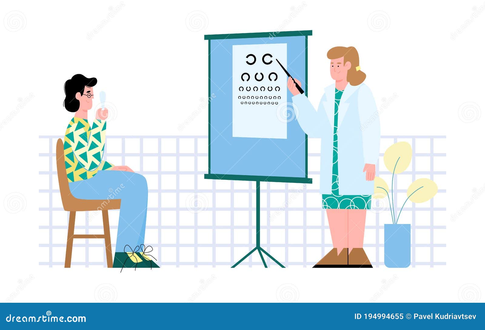 Ophthalmologist Or Optometrist Examining Eyes Of Female Patient ...
