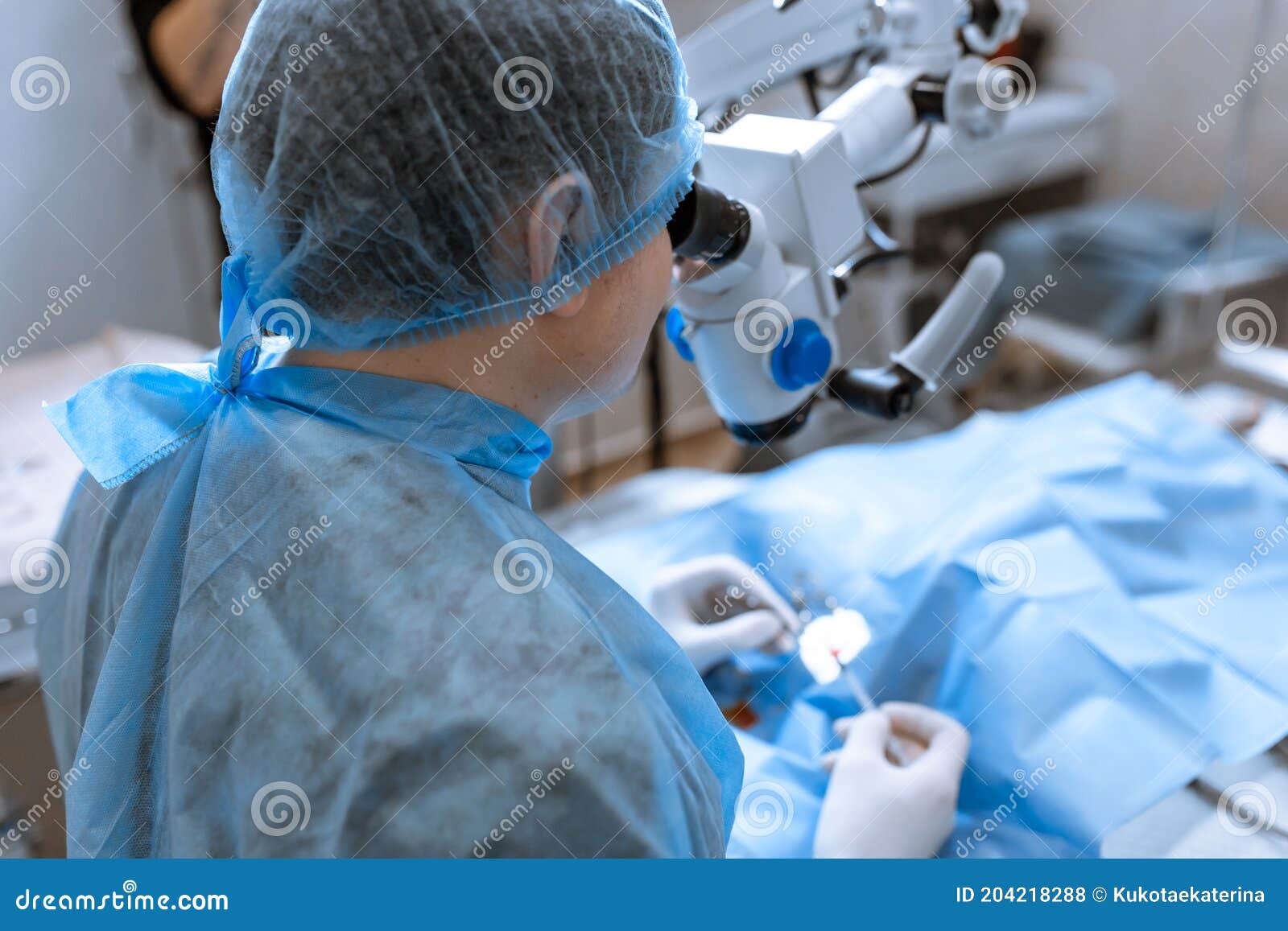 Surgical Microscope On The Background Of Modern Neurosurgical Operating ...