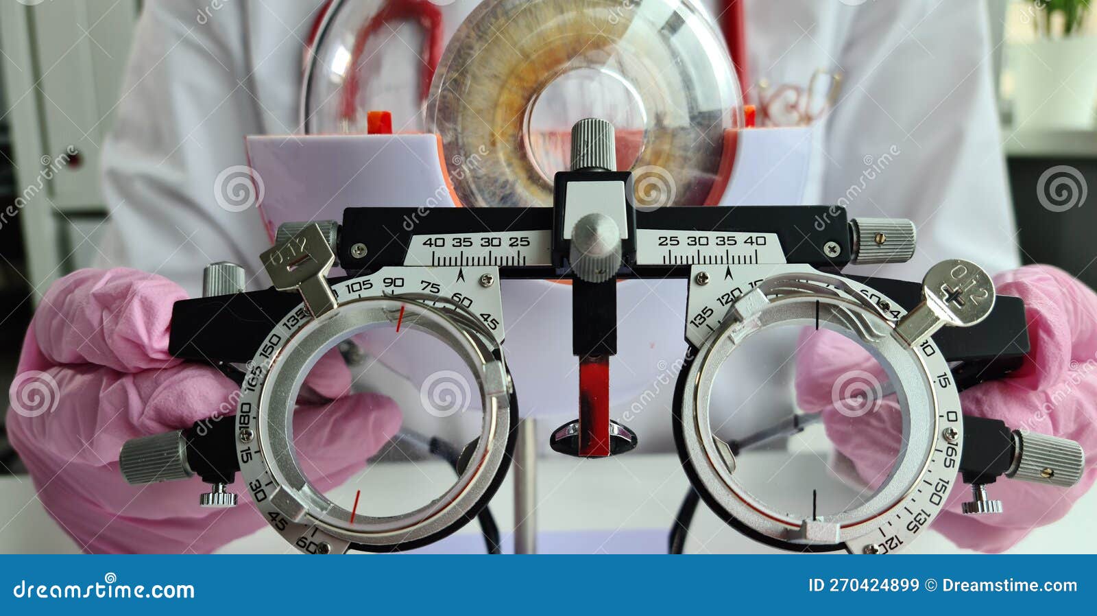 Ophthalmologist with Trial Frame for Selection of Complex Glasses Stock ...