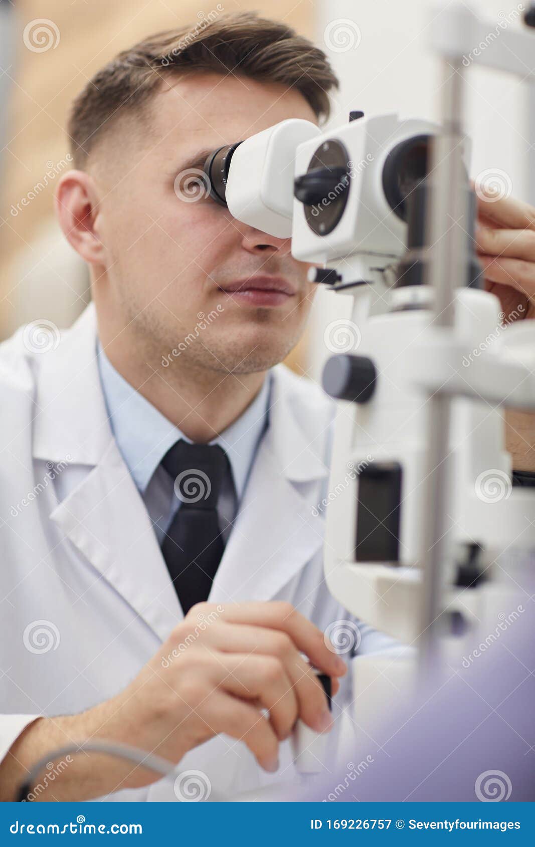 Ophthalmologist Using Vision Test Equpment Stock Image - Image of ...
