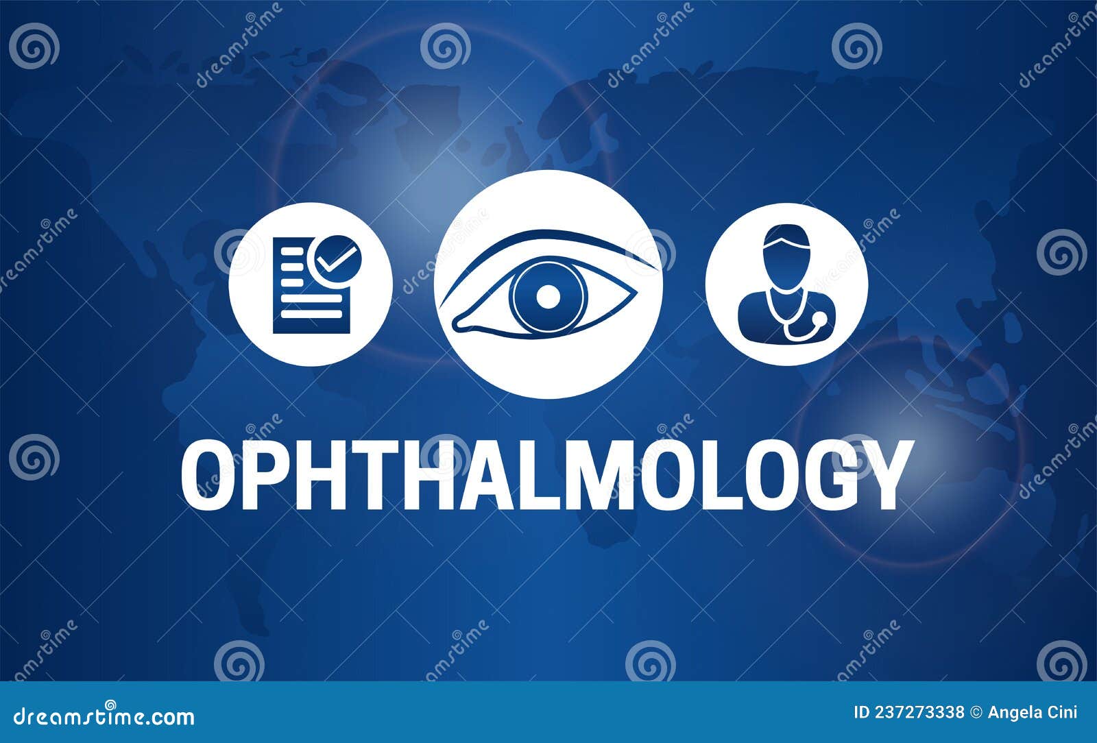 Ophthalmology Banner Design Background with World Map Stock Vector ...