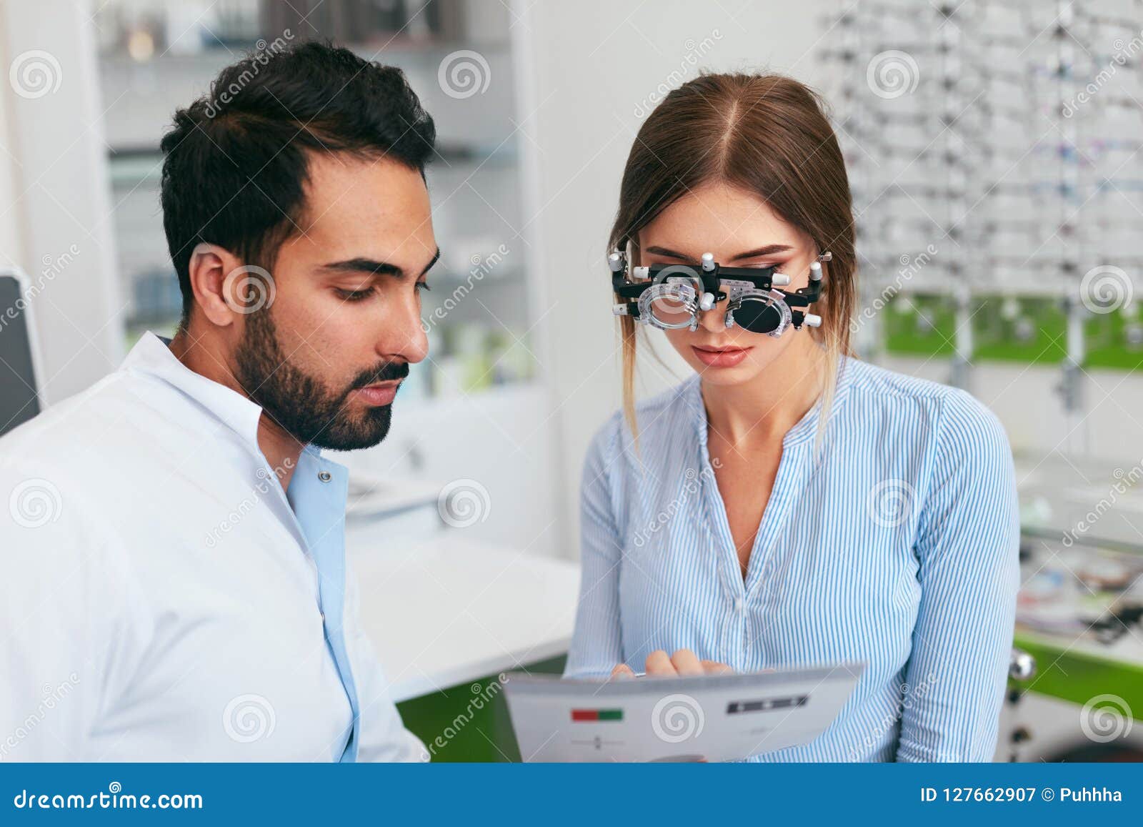 Ophthalmology Clinic. Eye Doctor Testing Woman Eyesight Stock Image ... Ophthalmology Clinic. Eye Doctor Testing Woman Eyesight Stock Image ...