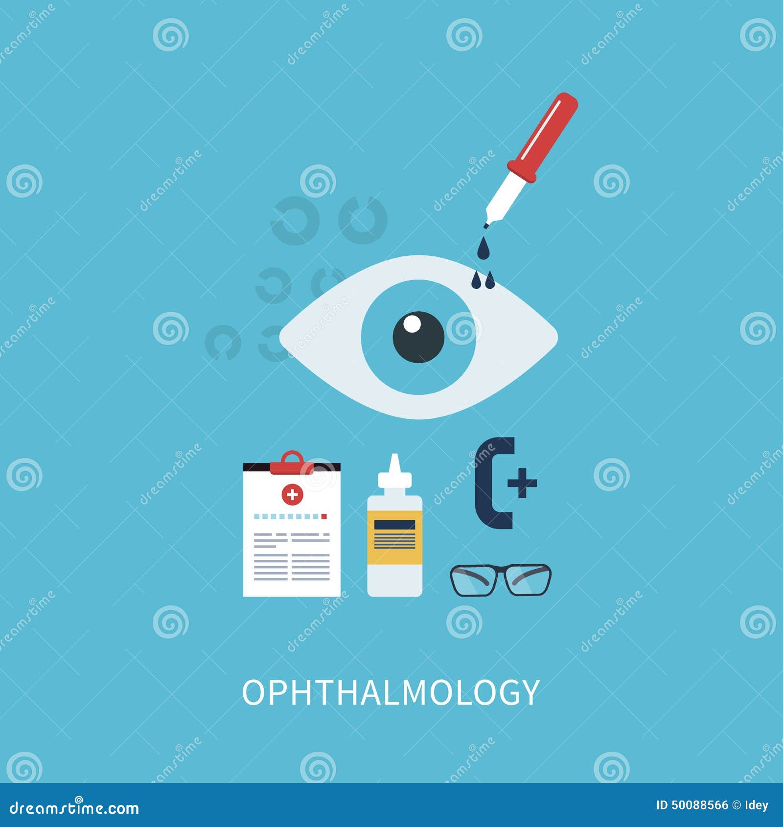Ophthalmology Set, Flat Vector Isolated Illustration. Doctor Oculist ...