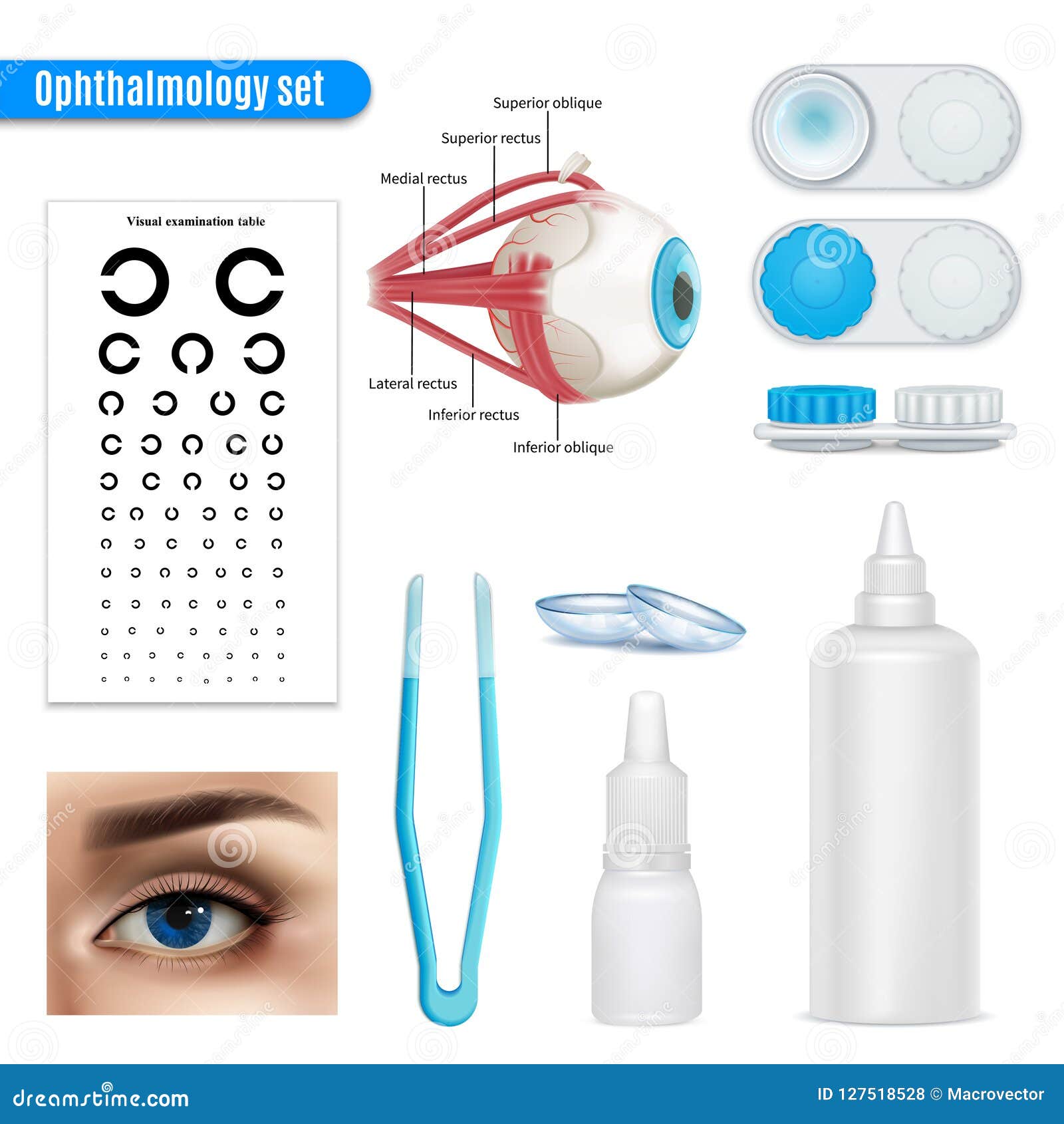 Ophthalmology Realistic Set Stock Vector - Illustration of clinic ...