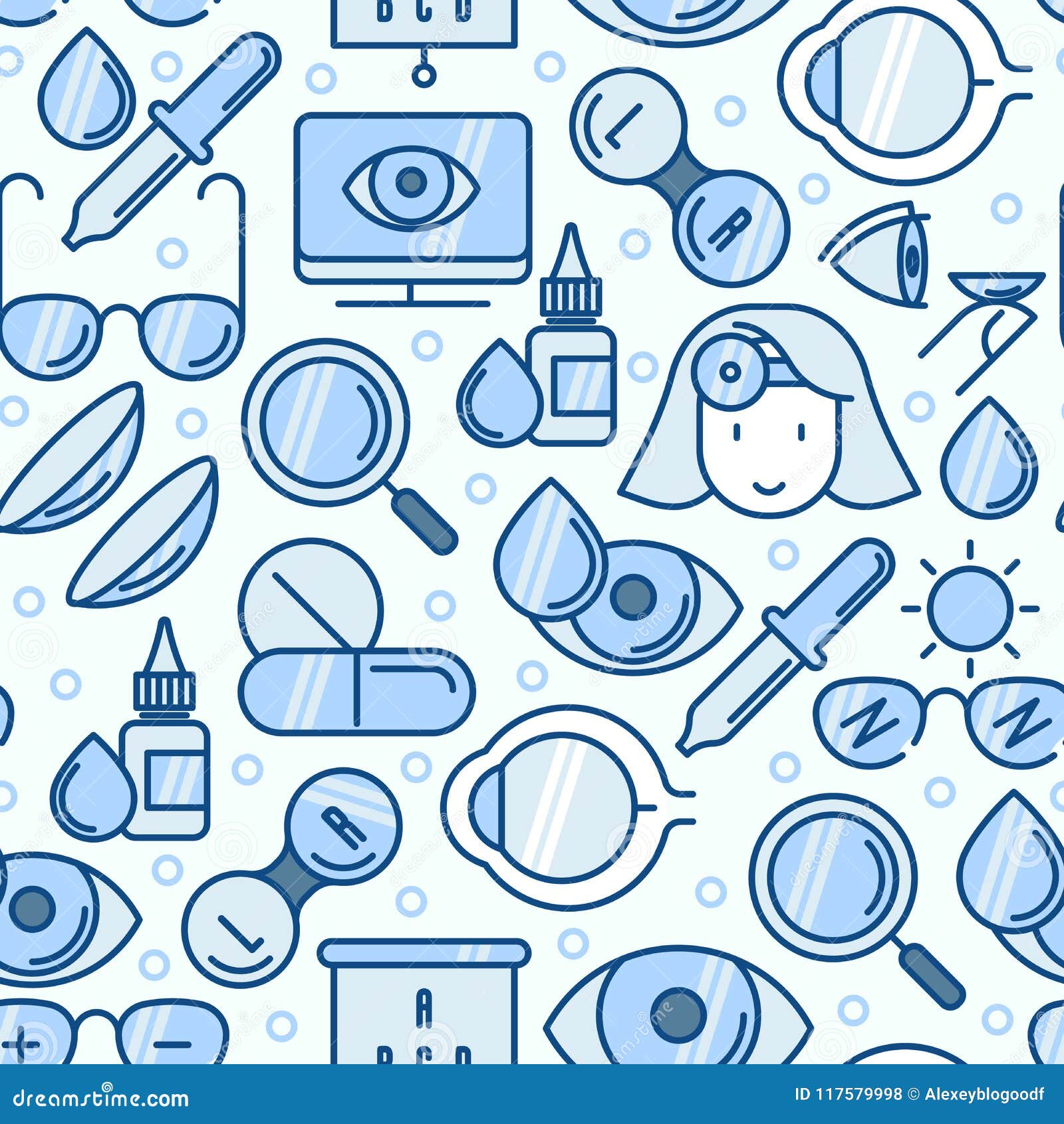 Ophthalmology Seamless Pattern with Vision Care Stock Vector ...