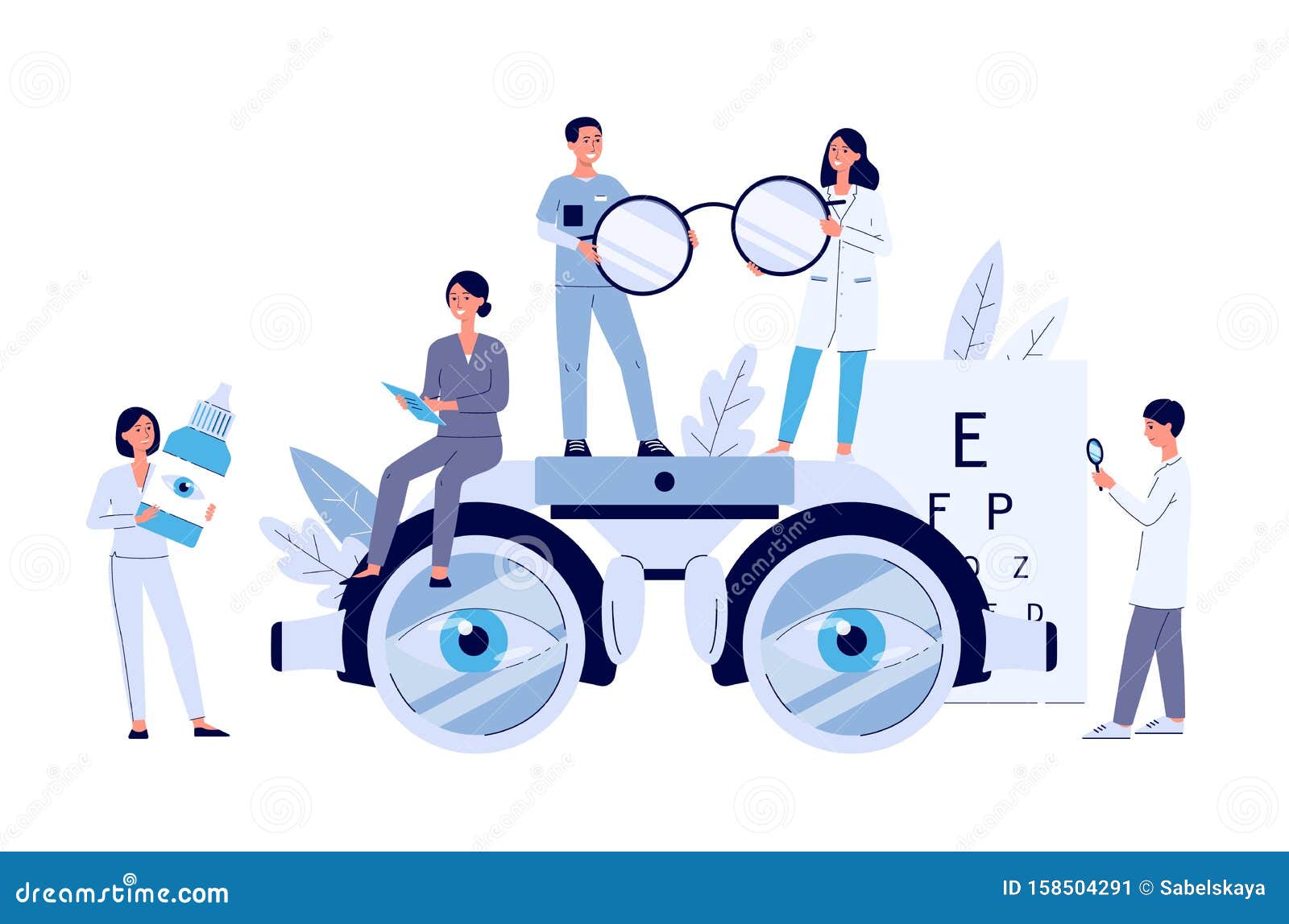 Ophthalmology Web Banner with Tiny People Flat Vector Illustration ... Ophthalmology Web Banner with Tiny People Flat Vector Illustration ...
