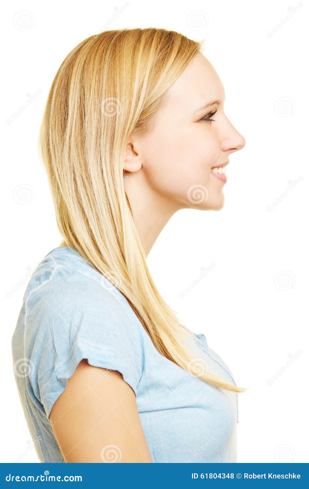 Opinião Do Perfil a Mulher Loura Nova Foto de Stock - Imagem de pupila ...