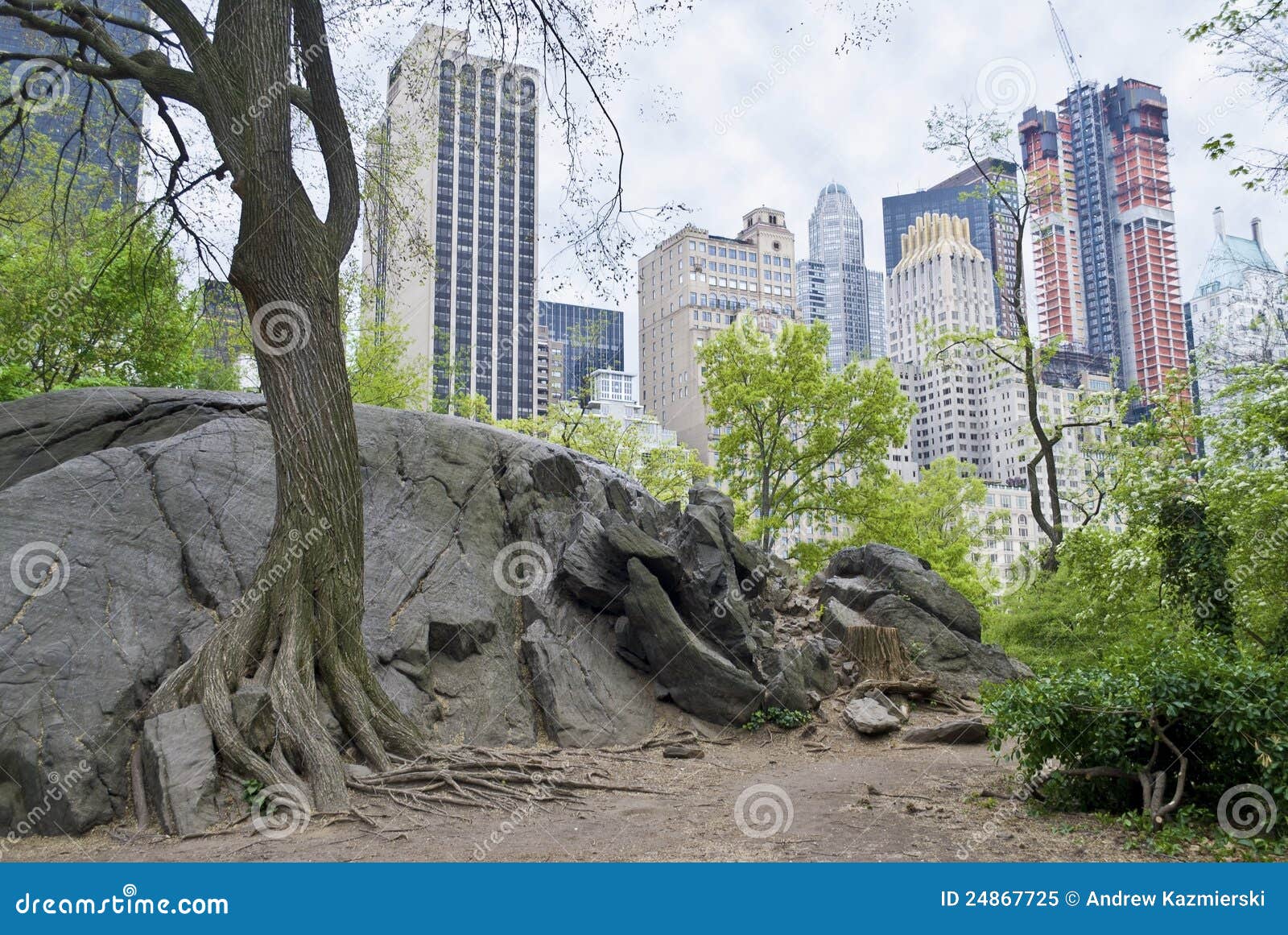 Opinión Central Park De La Roca Imagen de archivo - Imagen de edificios ...