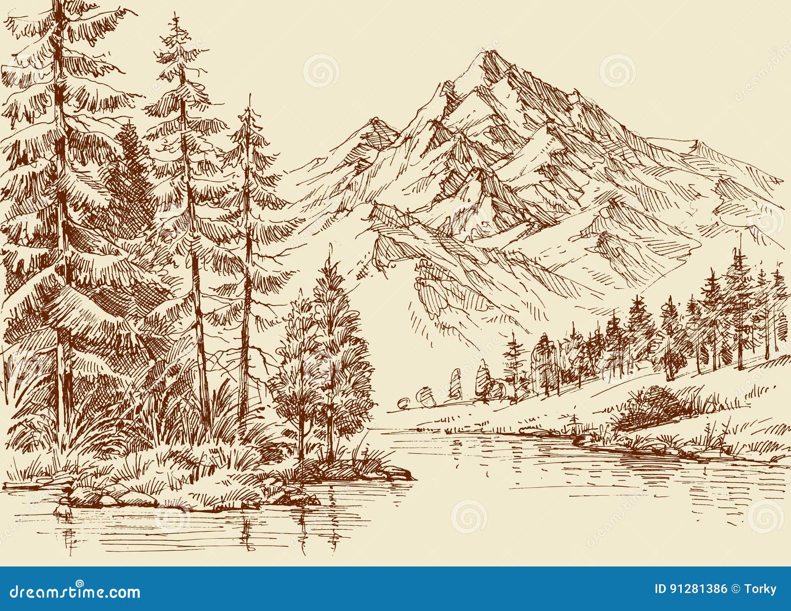 Opinión Panorámica De Alpes Ilustración del Vector - Ilustración de ...