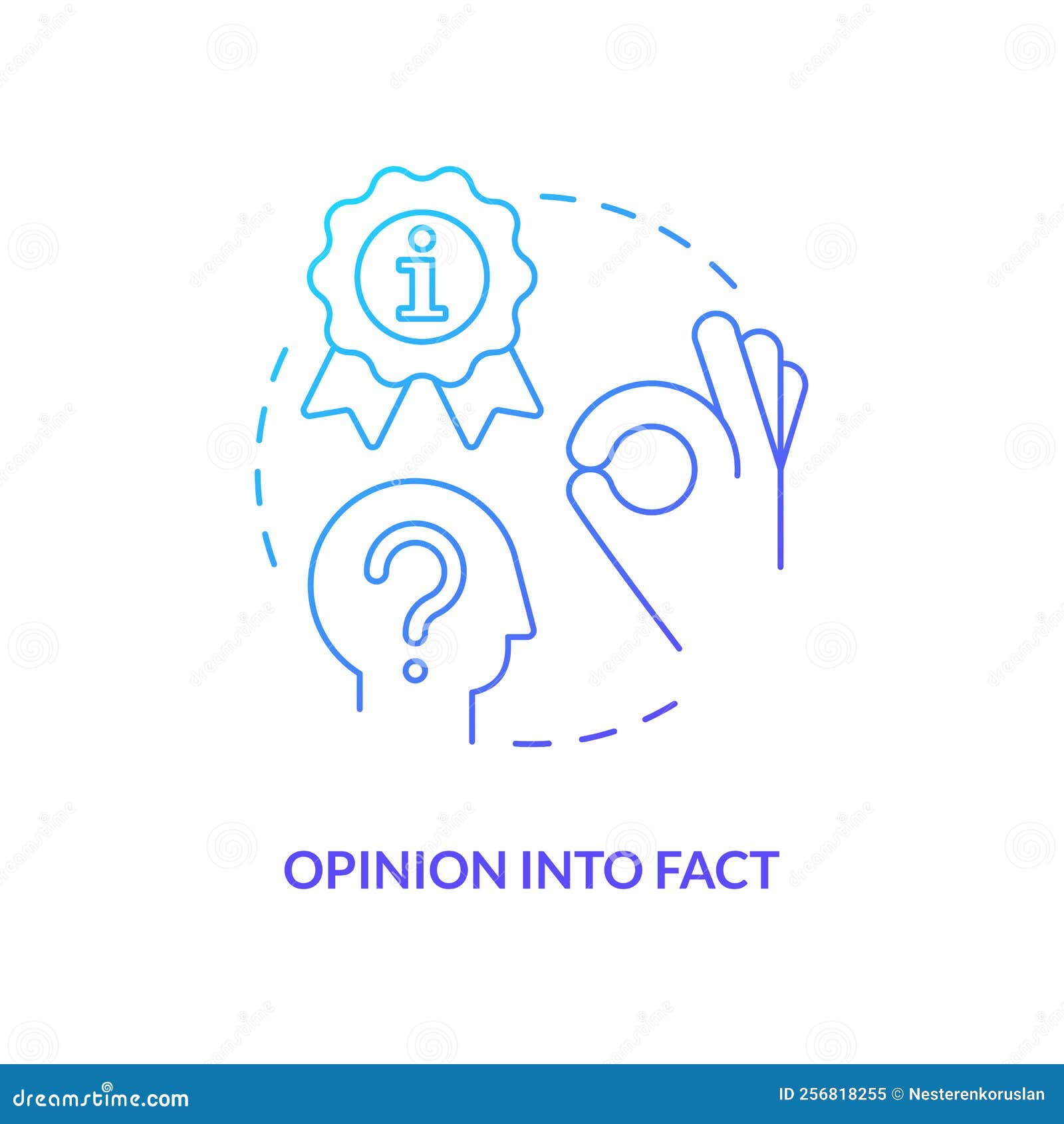 Opinion into Fact Blue Gradient Concept Icon Stock Vector ...