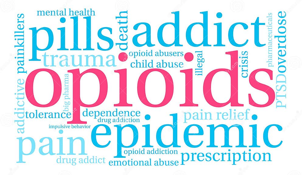 Opioids Word Cloud stock illustration. Illustration of painkillers ...
