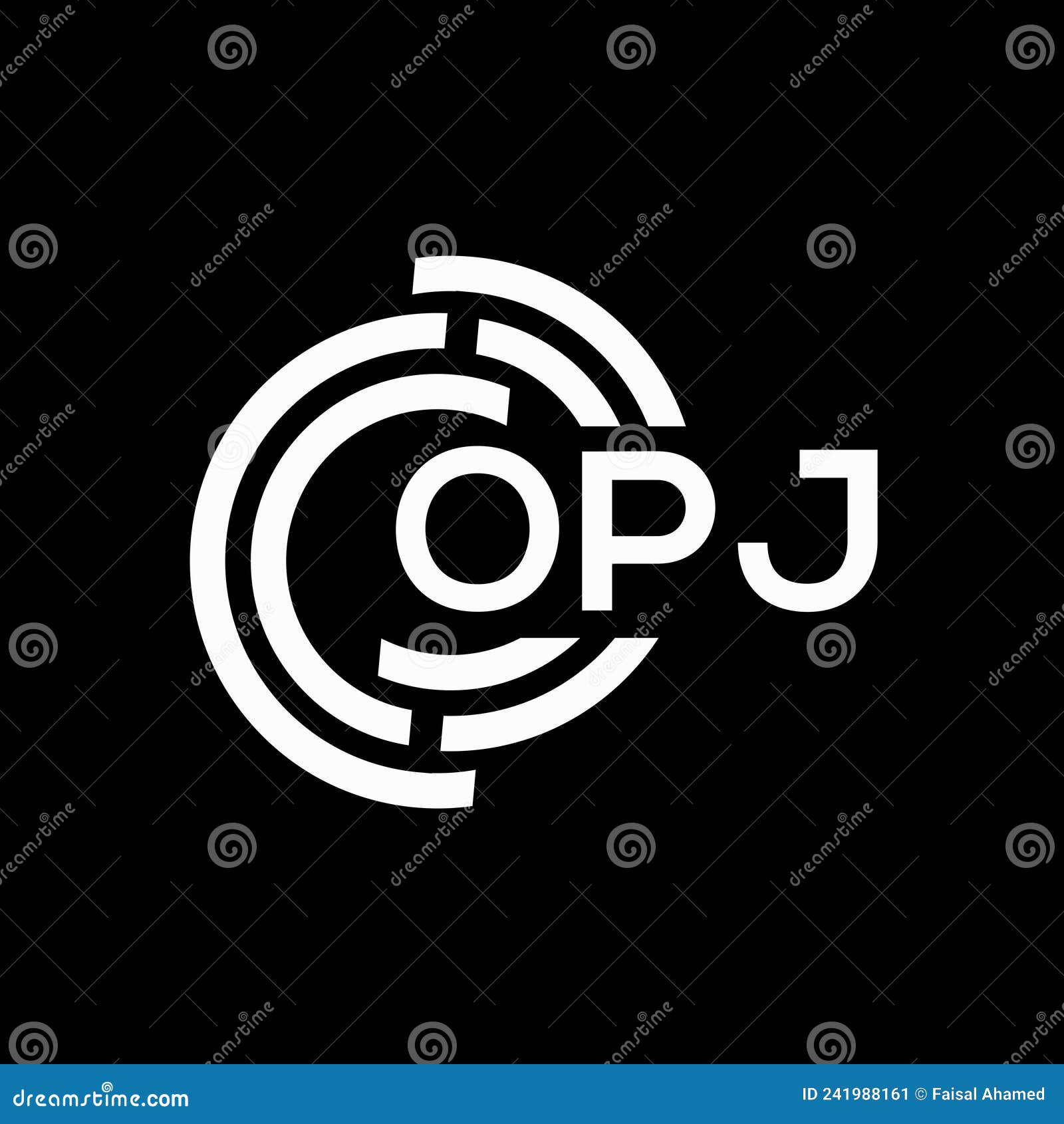 OPJ Letter Logo Design on Black Background. OPJ Creative Initials ...