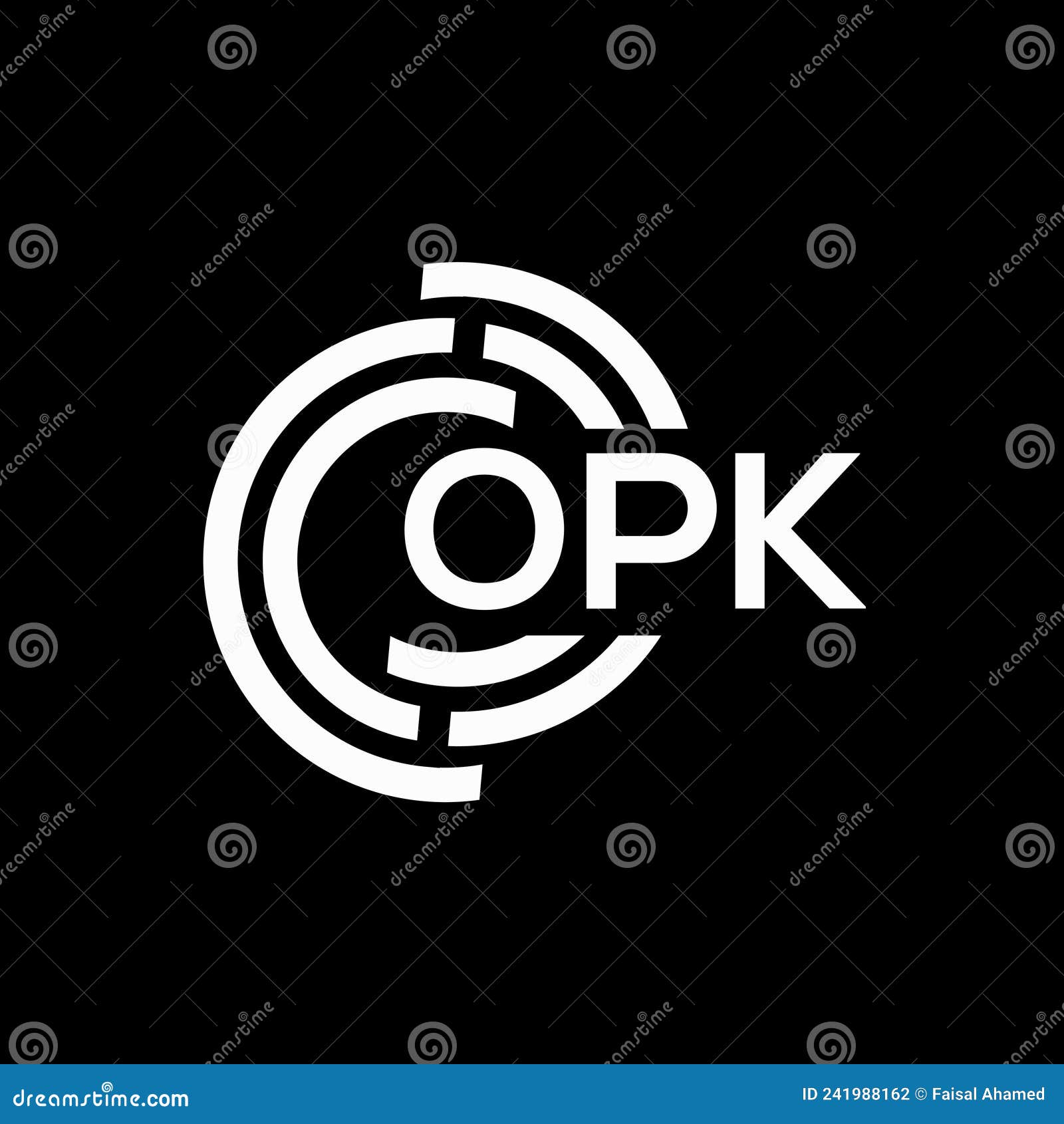 OPK Letter Logo Design on Black Background. OPK Creative Initials ...