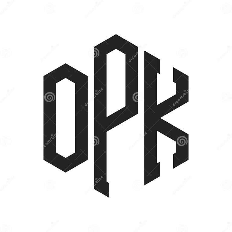 OPK Logo Design. Initial Letter OPK Monogram Logo Using Hexagon Shape ...