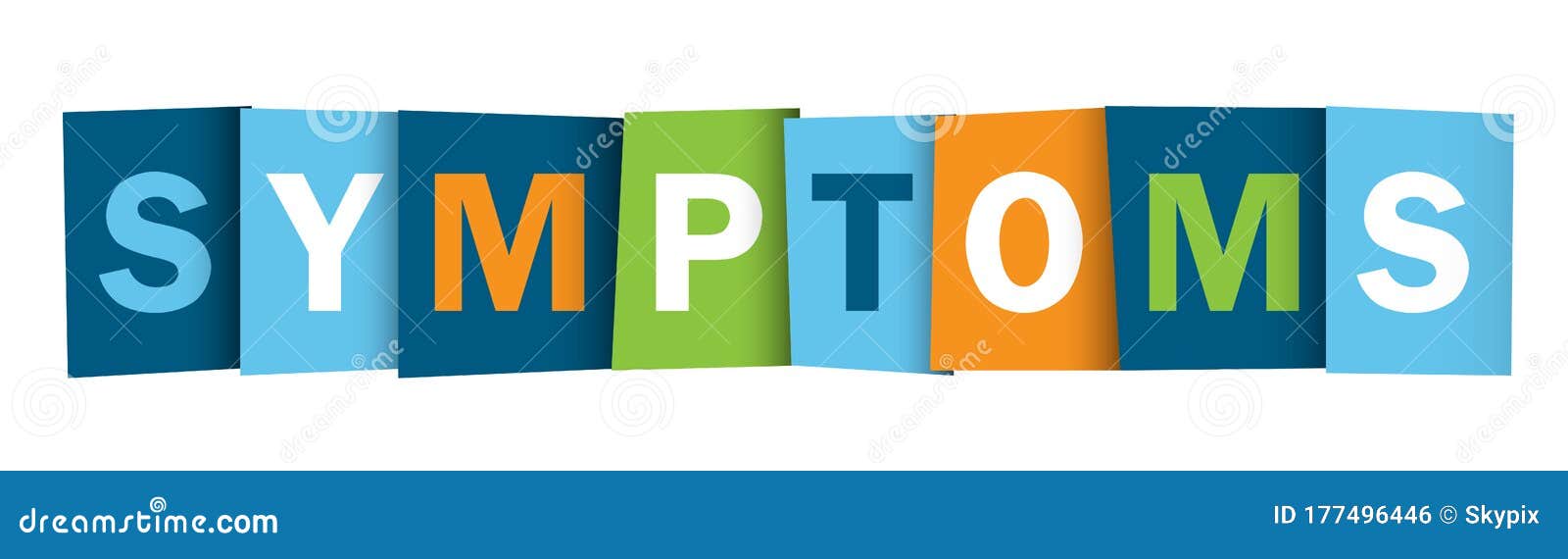 SYMPTOMS Colorful Typography Banner Stock Vector - Illustration of ...