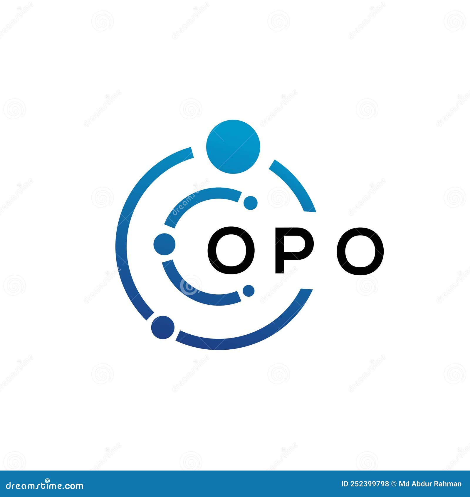 OPO Letter Technology Logo Design On White Background. OPO Creative ...